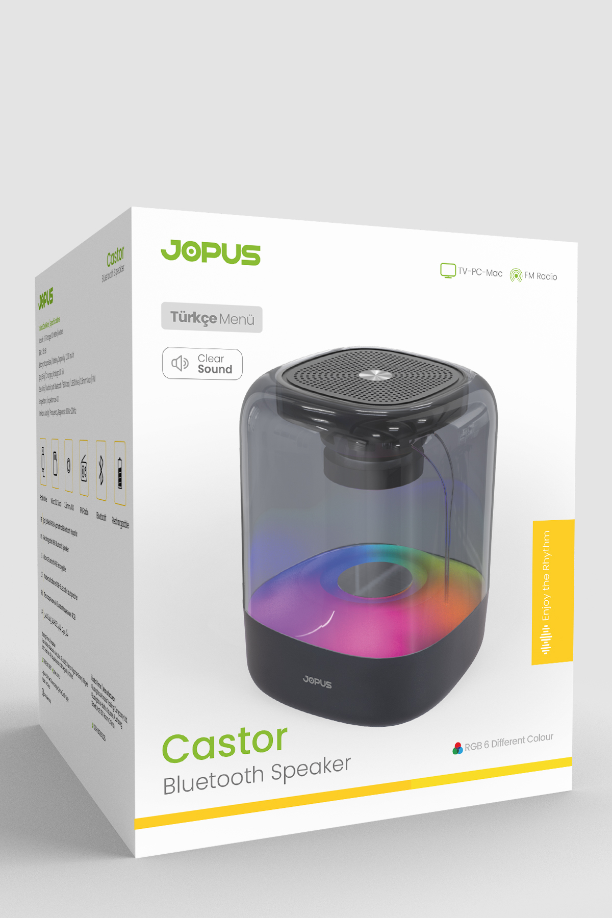 Jopus Castor Bluetooth Hoparlör Cam Rgb Aydınlatmalı / Sd Card / Usb ...
