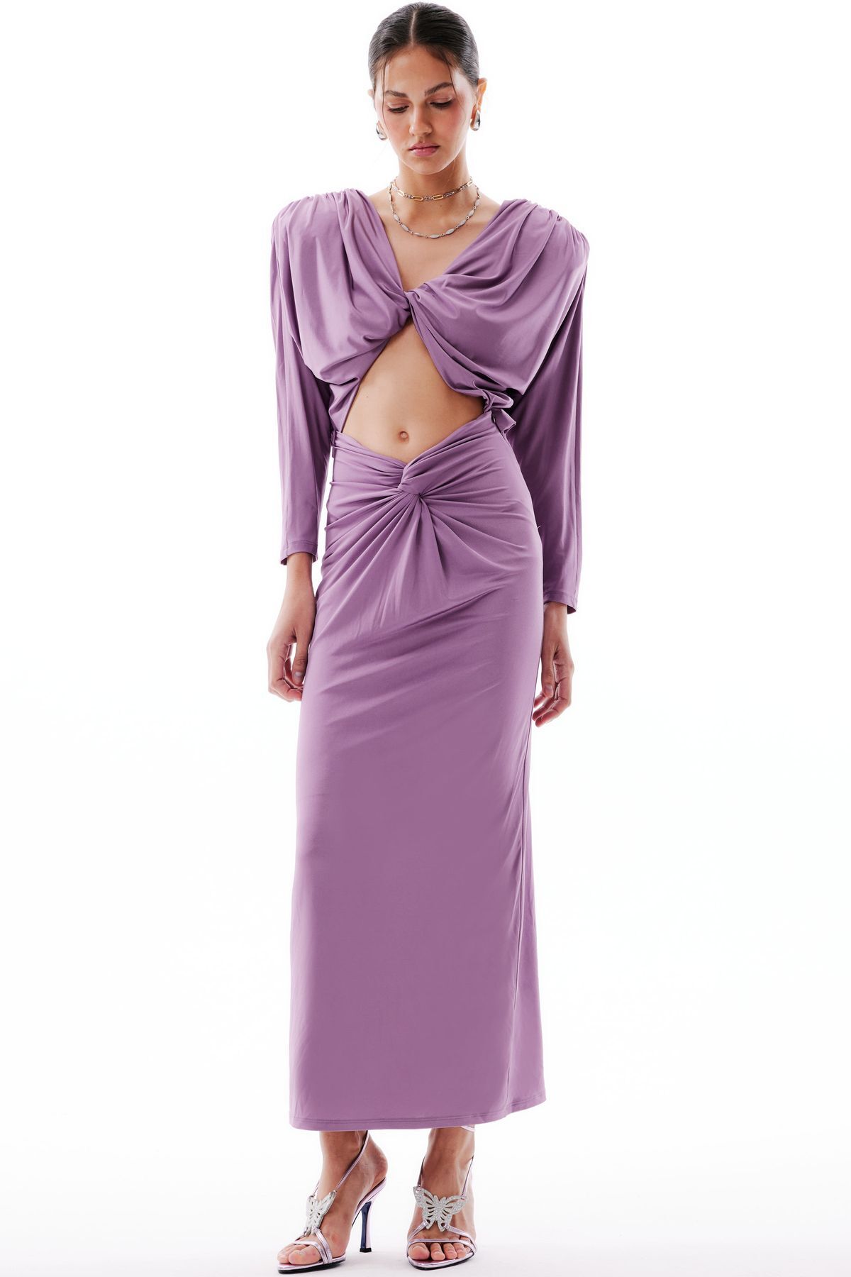 Love On Friday RITA Dekolteli Uzun Abiye Elbise (Ametist) Fiyatı ...