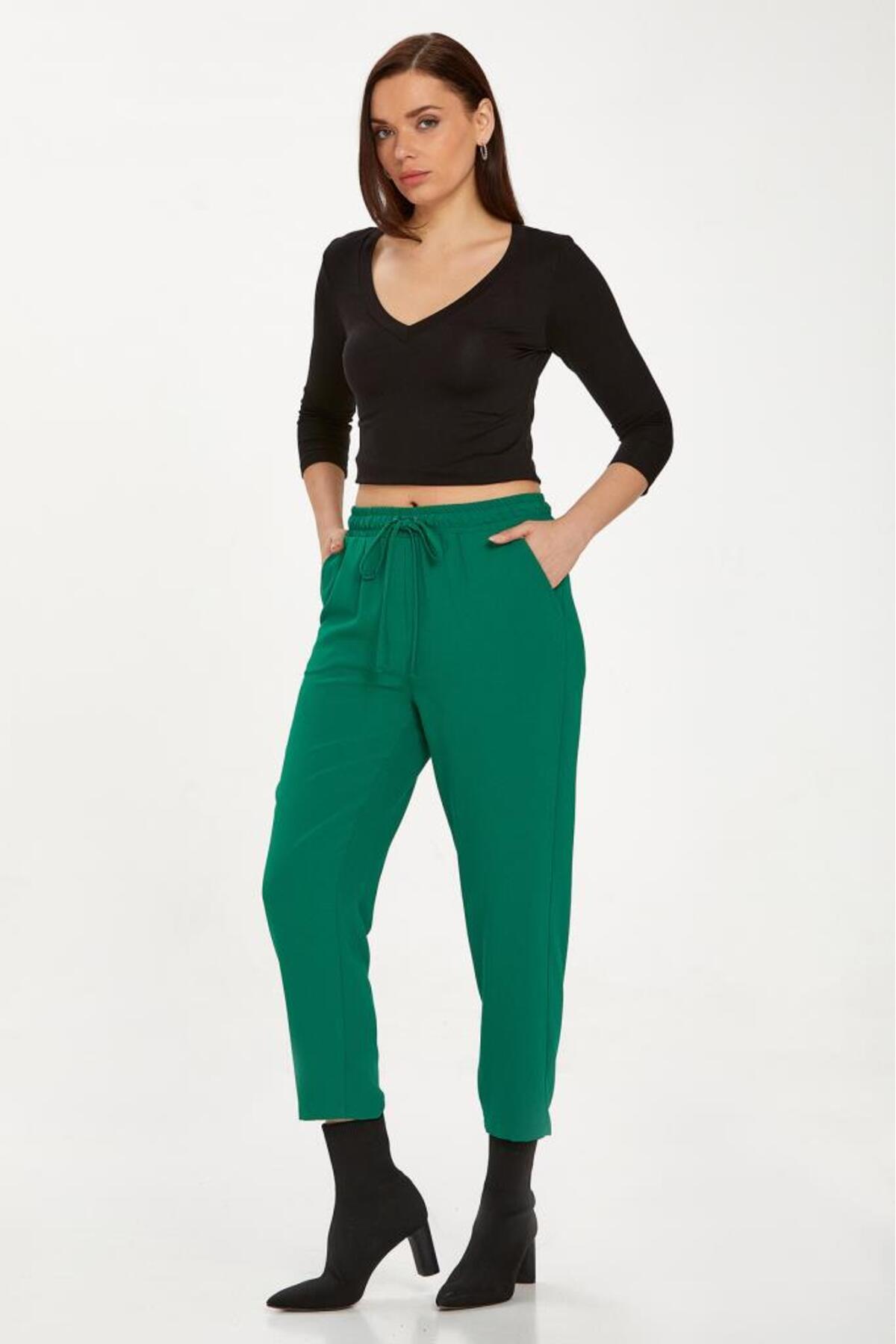 İkiler Beli Lastikli ve Bağcıklı Cepli Pantolon 234-3500 Fiyatı ...