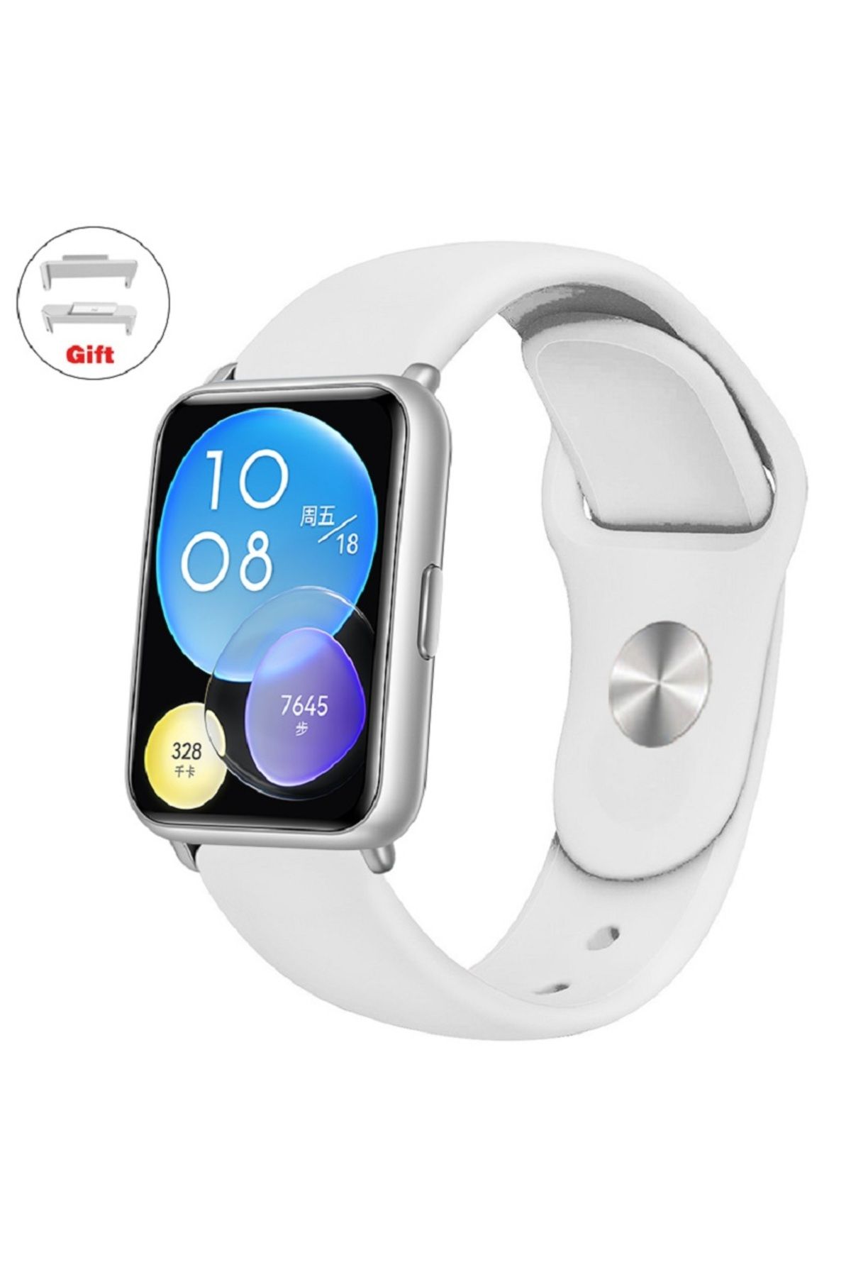 ElektroFast Huawei Watch Fit 2 Classic Edition Ay Beyazı Uyumlu Silikon ...