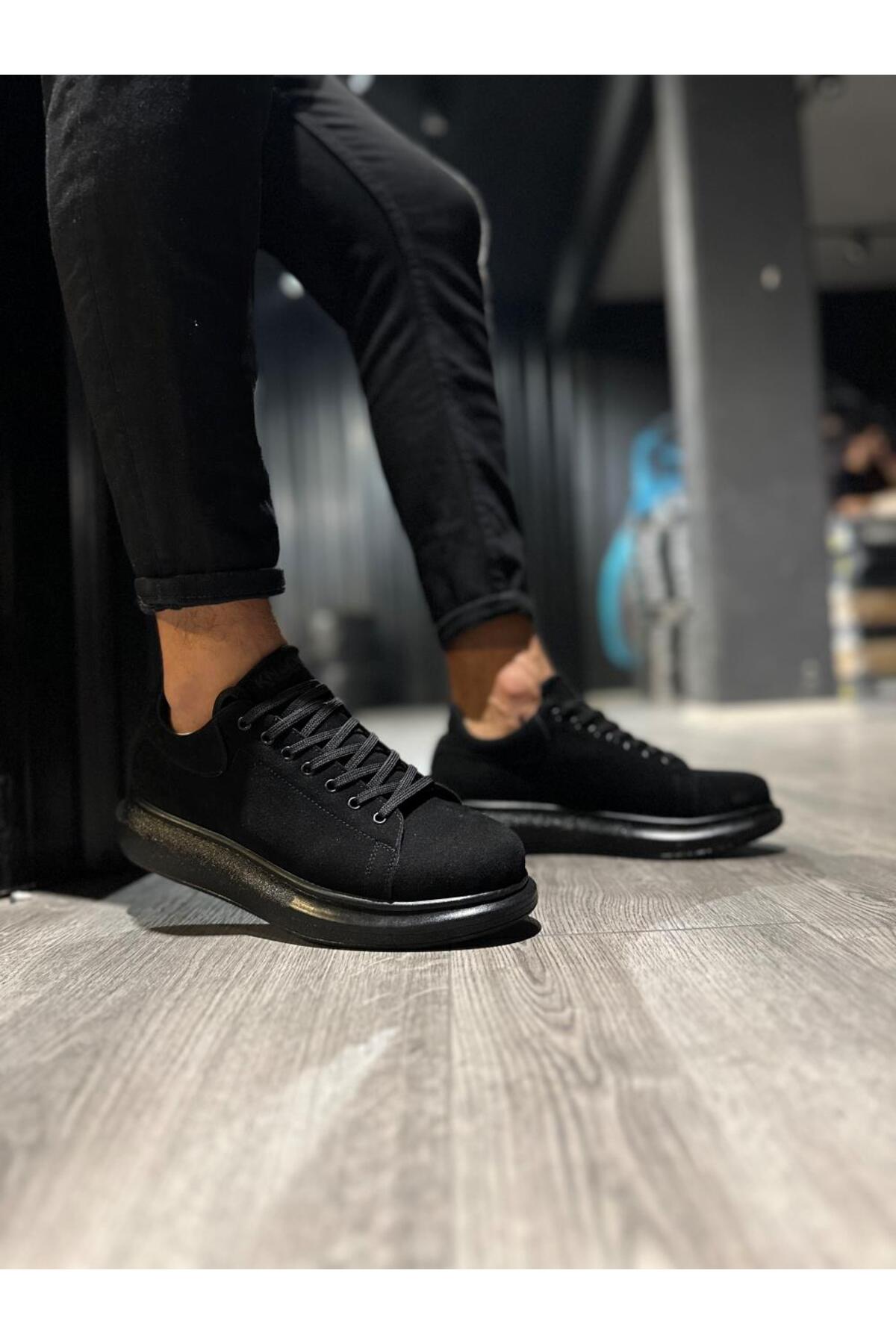 Joy Man J044 Bağcıklı Ortopedik Taban Erkek Günlük Süet Sneaker Spor Ayakkabı ST Siyah Fiyatı ...