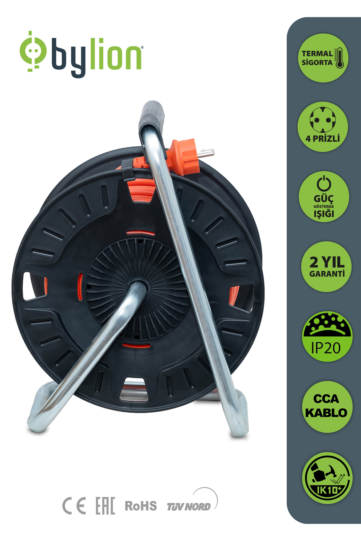 Bylion Bylıon Seyyar Makaralı Uzatma Kablosu 3*2.5mm² 20 Mt. - Işıklı Fiyatı, Yorumları - Trendyol