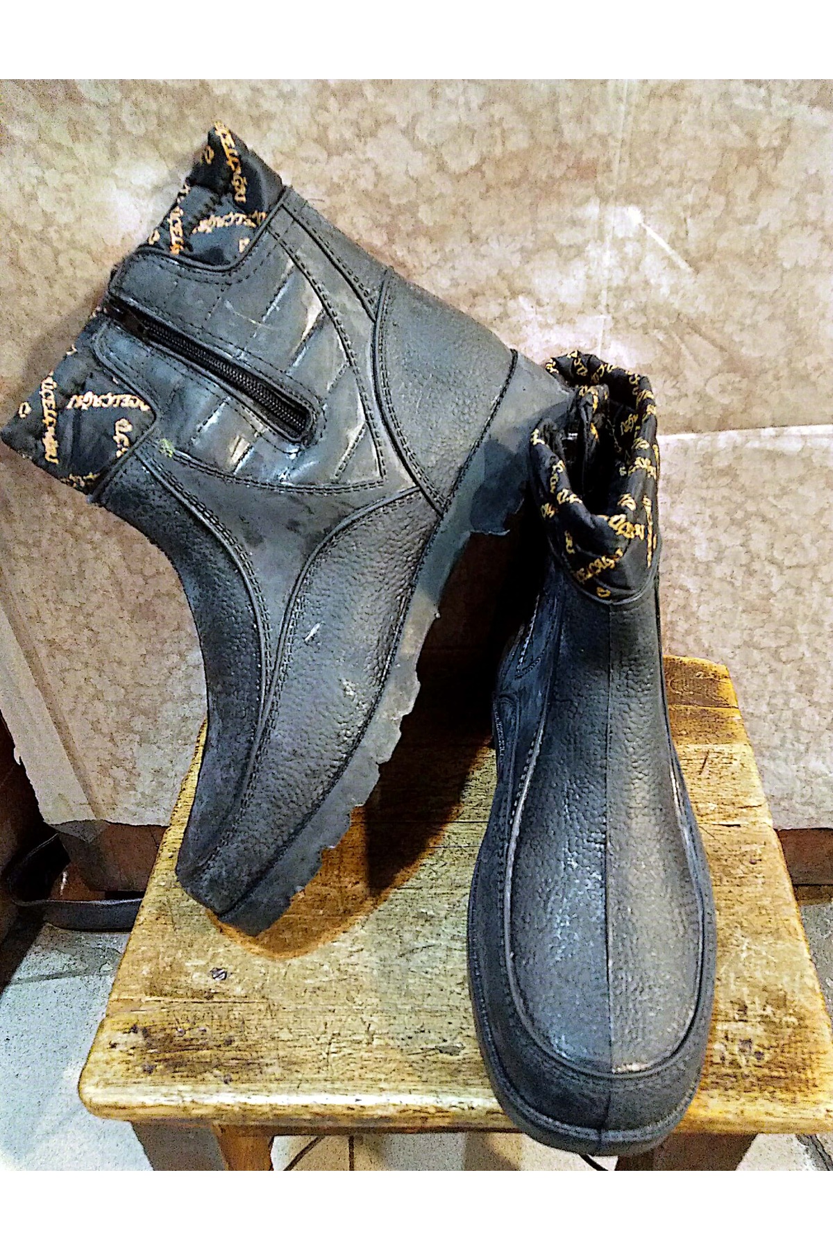 Çağrı Kışlık Lastik Bot, İçi Tüylü/Kalın Astarlı Bot, İç Tabanı Keçeli ...