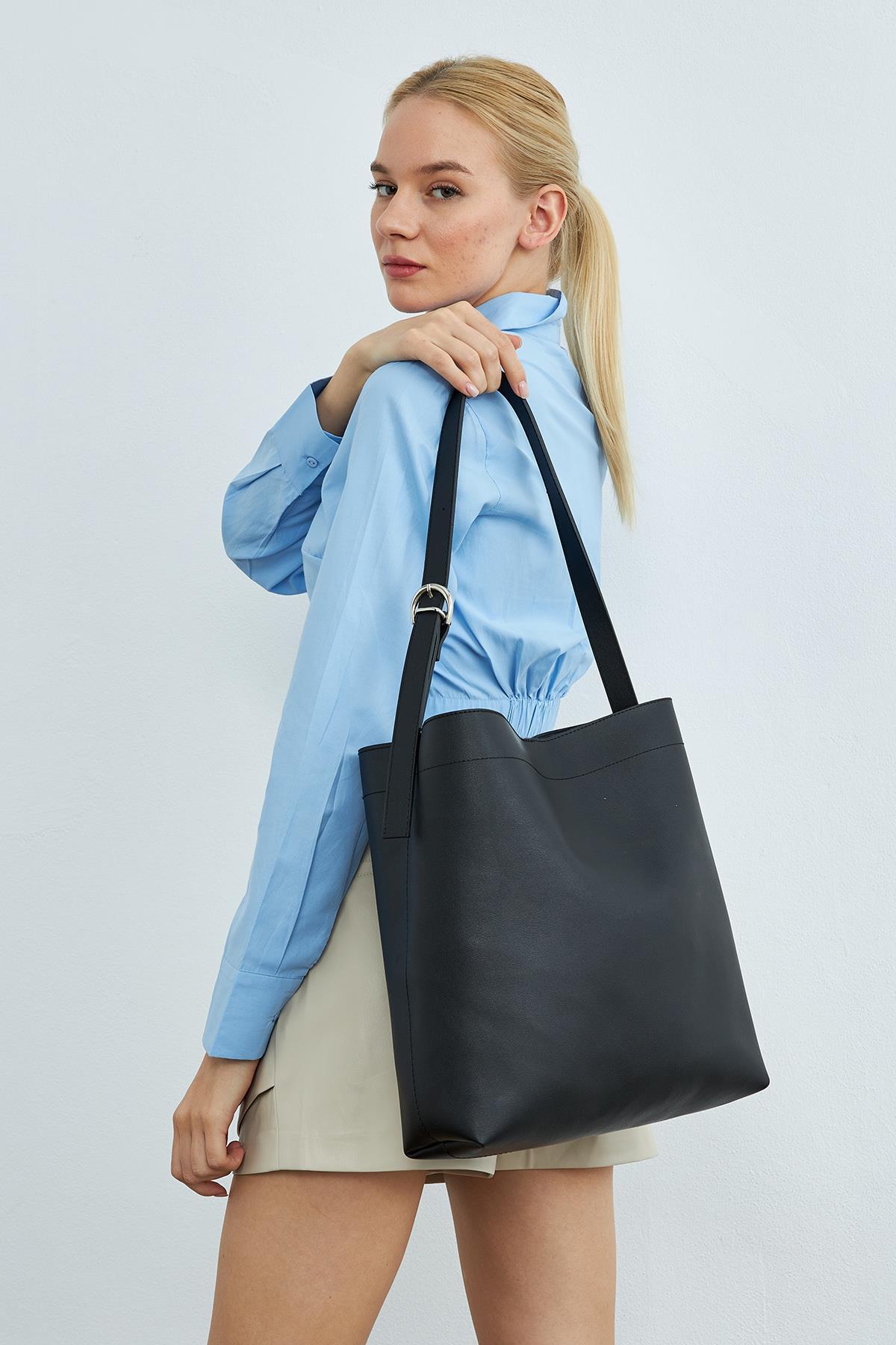 Mopia Siyah Kadın Kısa Saplı Shopper Çanta Fiyatı, Yorumları - Trendyol