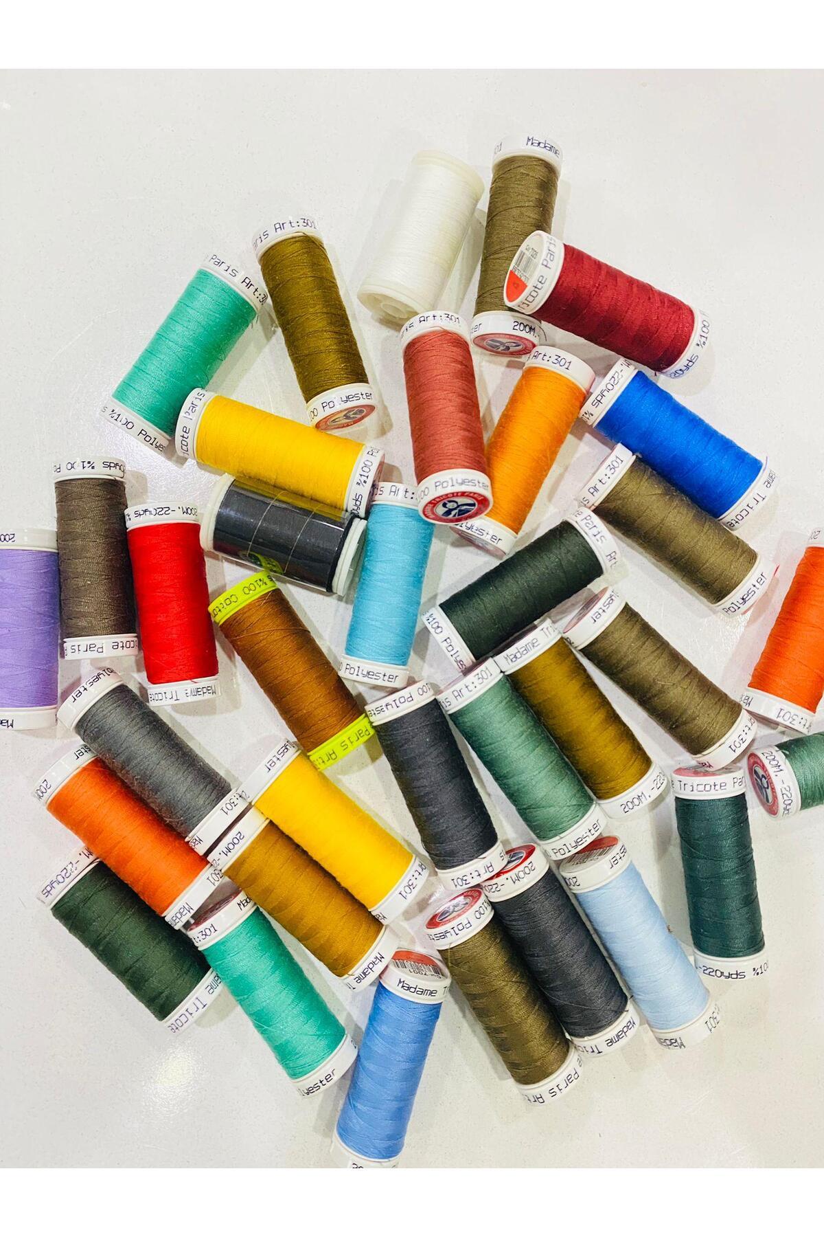 BALIM ÖRGÜ EVİ Dikiş Makinesi El Dikişi Nakış Makara Seti Karışık Renk 8Ad 200Mt/2Ad 100Mt 10 Lu ...