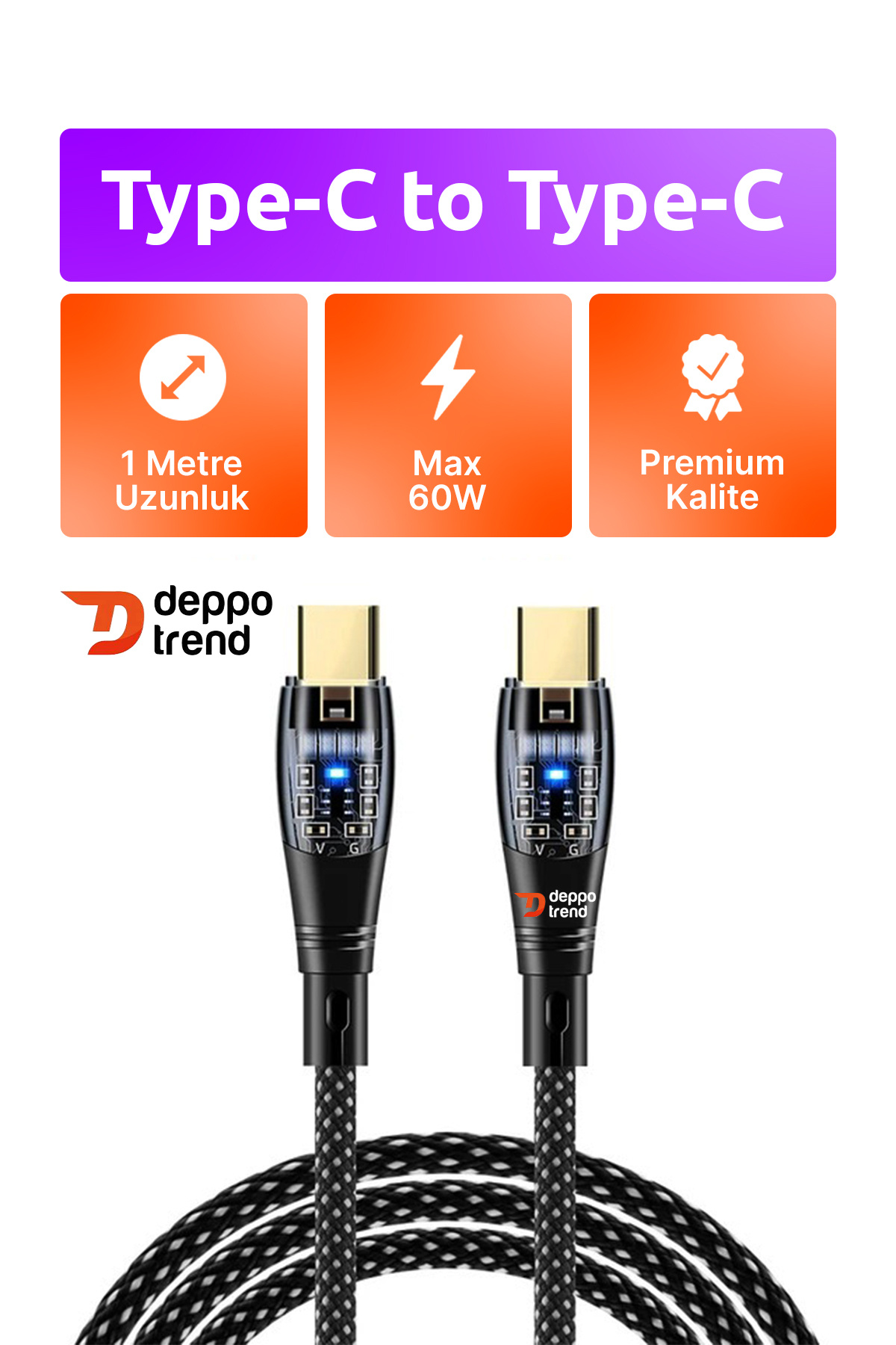 Deppo Trend İphone 15 15 Pro 16 Plus 16 Pro Max Uyumlu 60w Turbo Hızlı ...