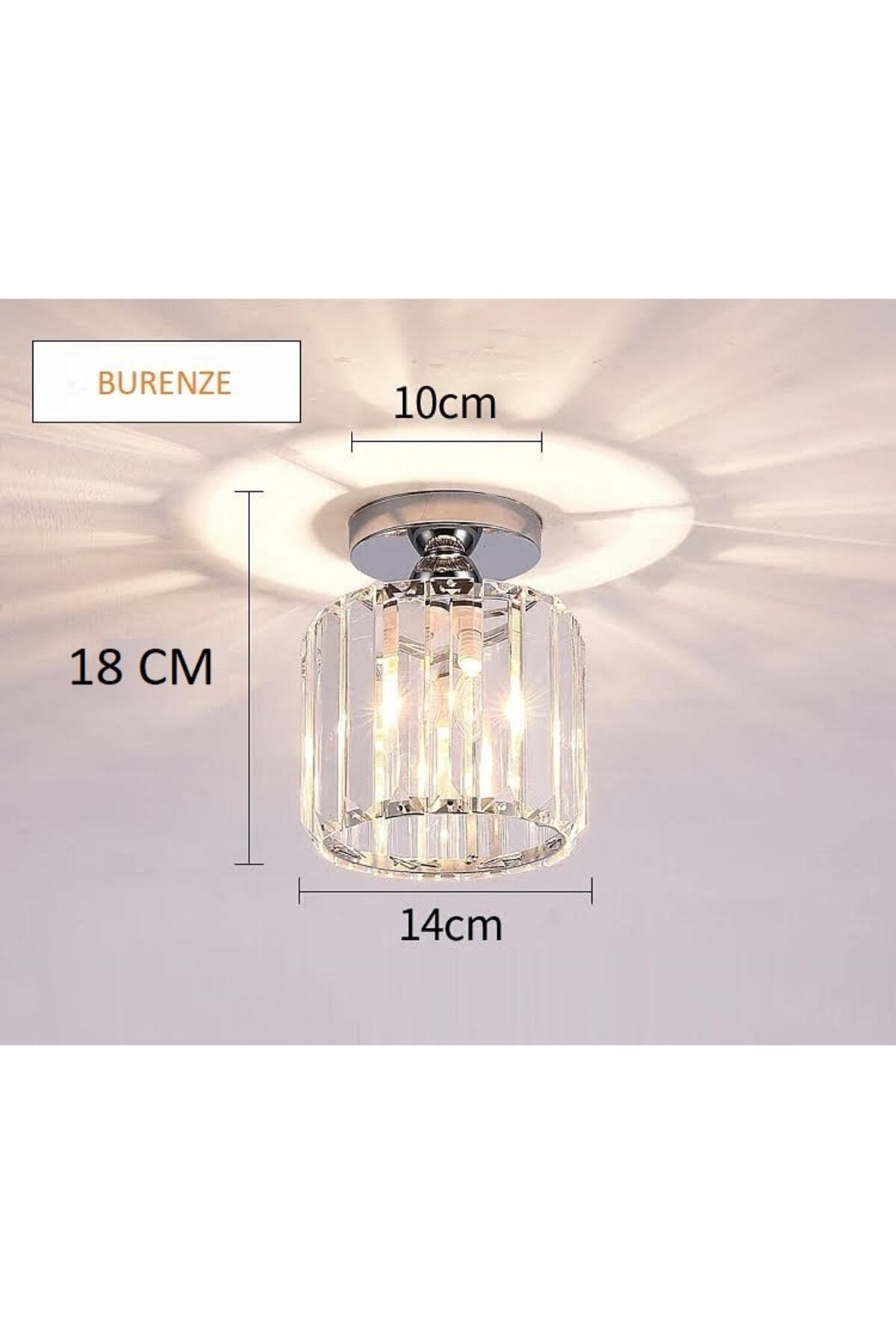 Fico Home Modern Luxury Plafonyer Tavan Kristal Taşlı Avize Krom Hol ...