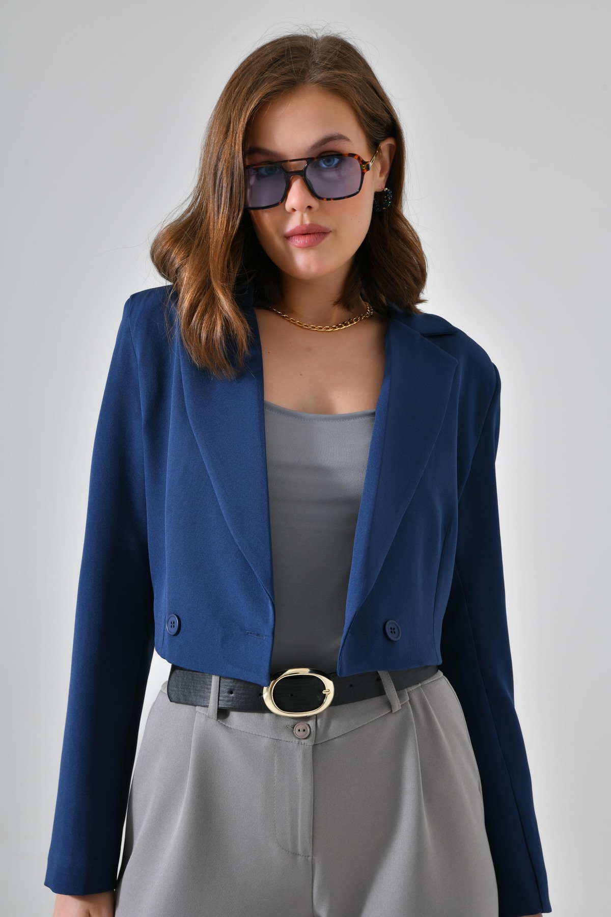 Saade Lacivert Kruvaze Crop Blazer Ceket Fiyatı, Yorumları - Trendyol