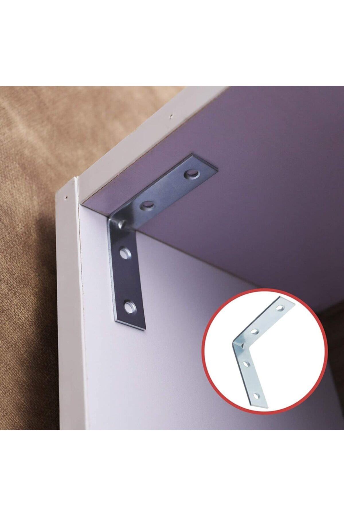 Yapıkan 16x55x55mm - 12 Ad. L Demir Gönye Köşebent - Mobilya Dolap Raf ...