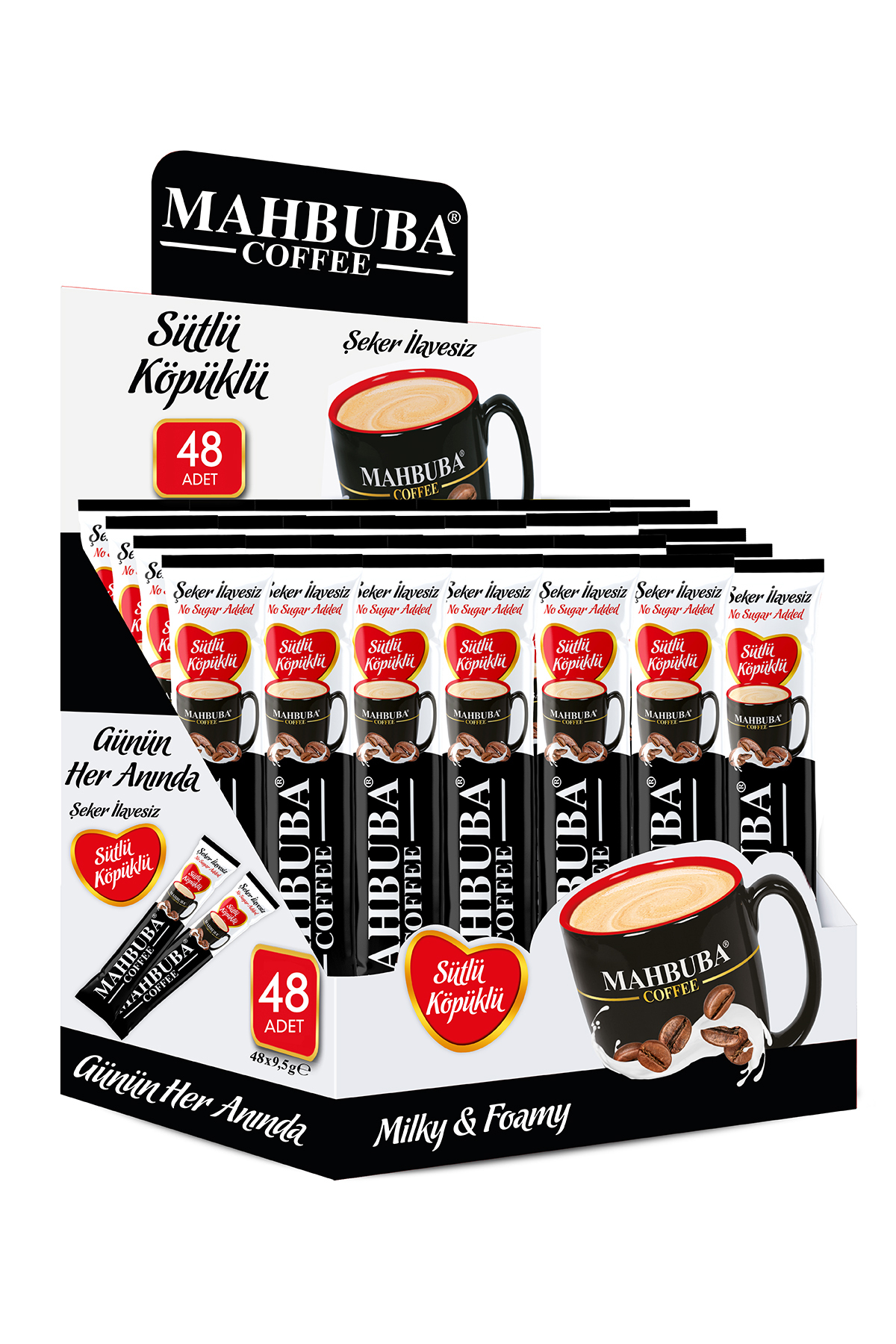 Mahbuba 2si1 Arada Şekersiz Sütlü Köpüklü Hazır Kahve 48x9,5gr Fiyatı ...
