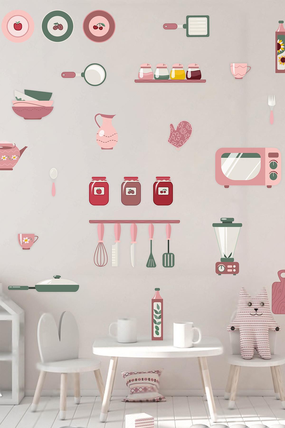 MSticker Mutfak Eşyaları Kız Çocuk Odası Mutfak Temalı Sticker Seti ...