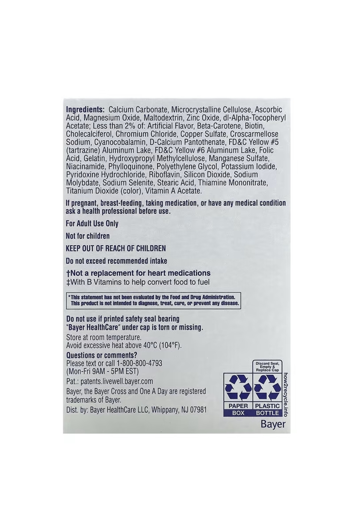 Bayer One A Day Women’s 50+ Complete Multivitamin 65 Tablets Fiyatı ...