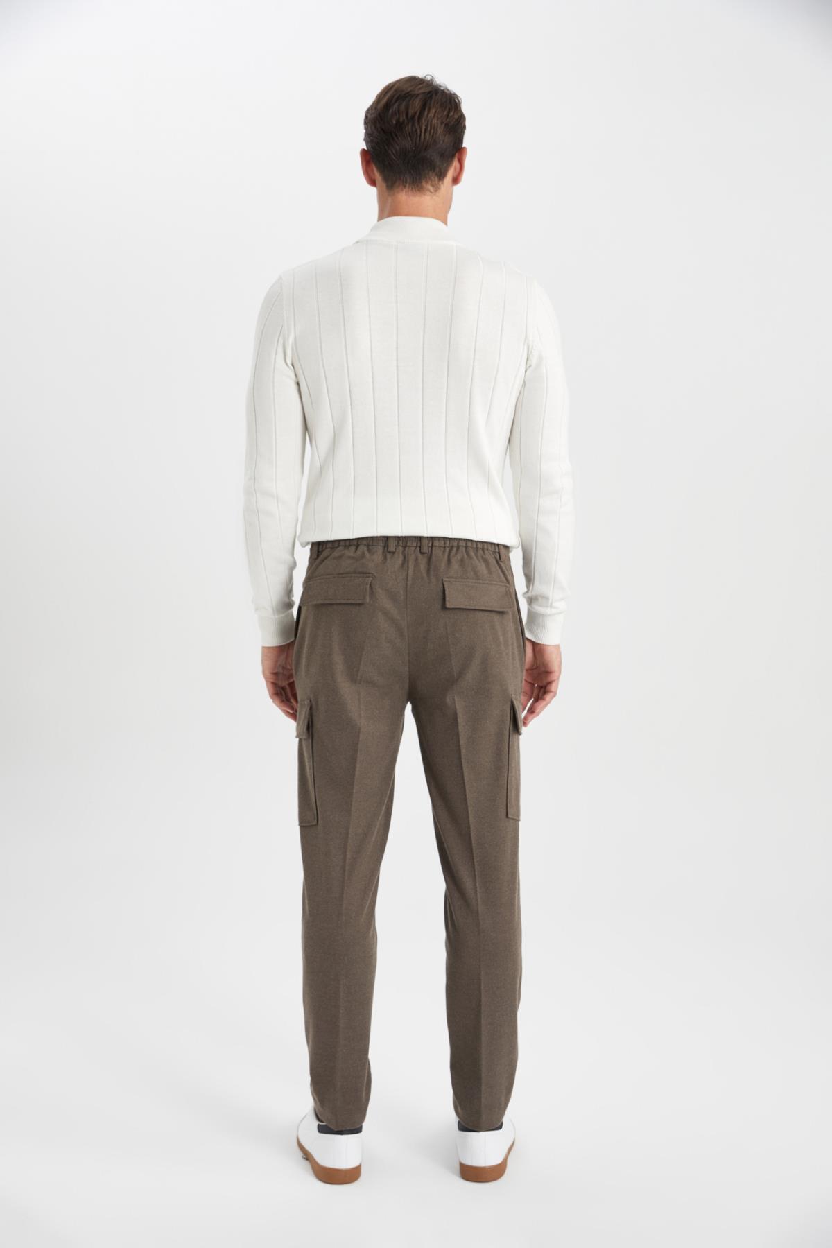 Defacto Jogger Cargo Pocket Straight Leg Wool Look Trousers A5117ax23au ...