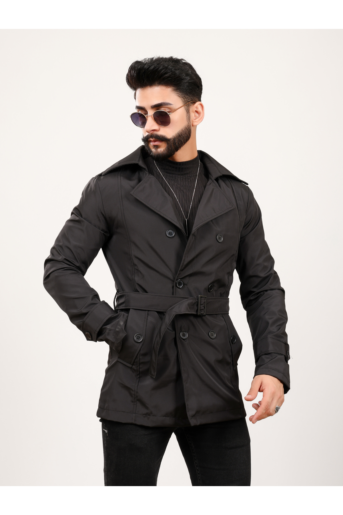 Fearless Erkek Slim Fit Kemer Detaylı Kruvaze Trençkot - Fiyatı, Yorumları