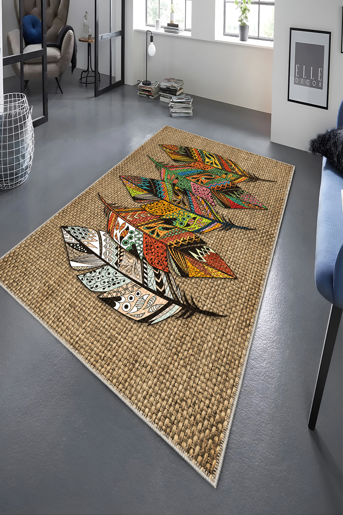 Homefesto Dekoratif Özel Tasarım, Pamuklu Dokuma Taban, İnce, Kaymaz ...