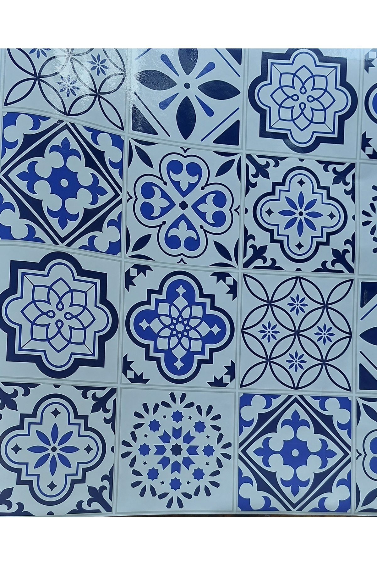 Horasan Ticaret YAPIŞKANLI KAPLAMA KAĞIDI BÜYÜK BOY 5 METRE MAVİ ÇİNİ ...