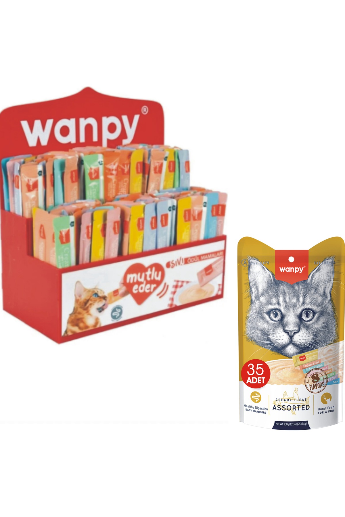 Wanpy Karışık Sıvı Kedi Ödül Maması 35 Adet X 14 gram Fiyatı, Yorumları ...