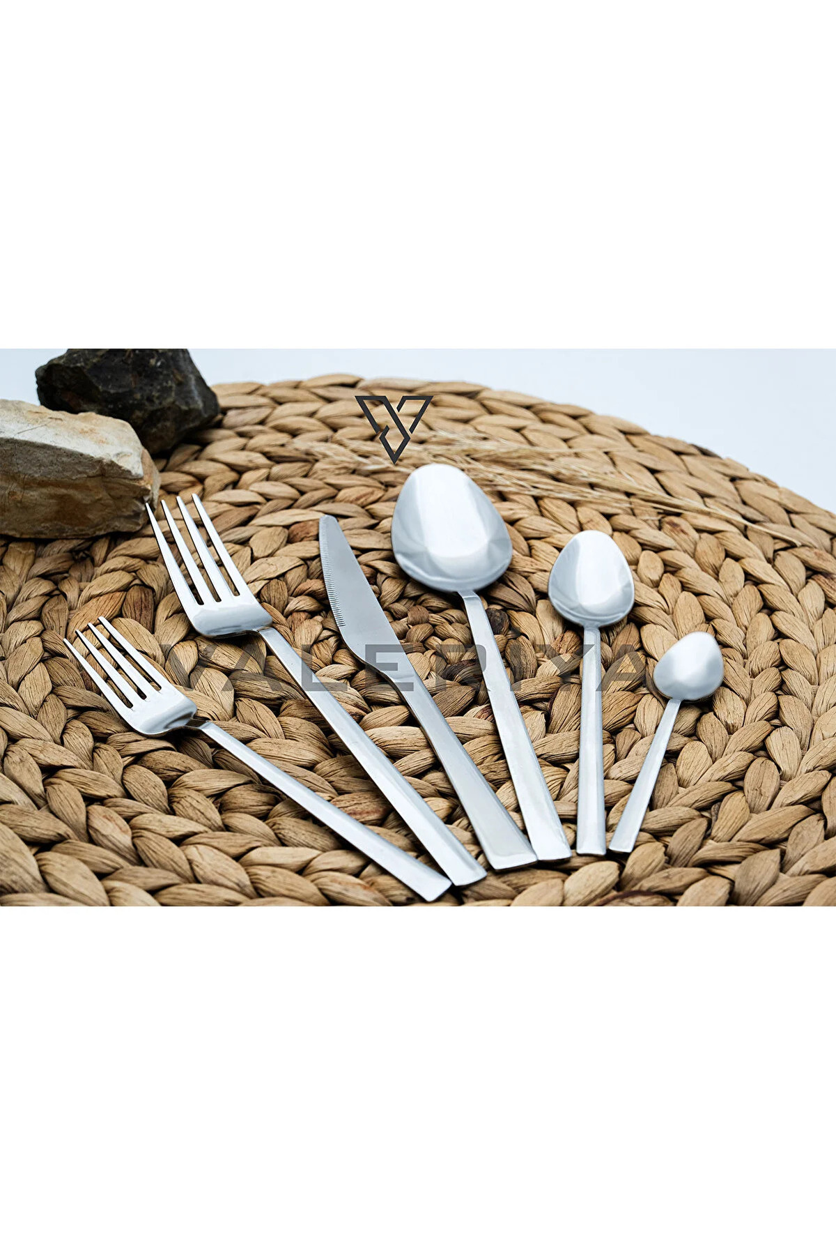 ARVEY 72 Parça 12 Kişilik Natural Sade Çatal & Kaşık & Bıçak Takımı ...
