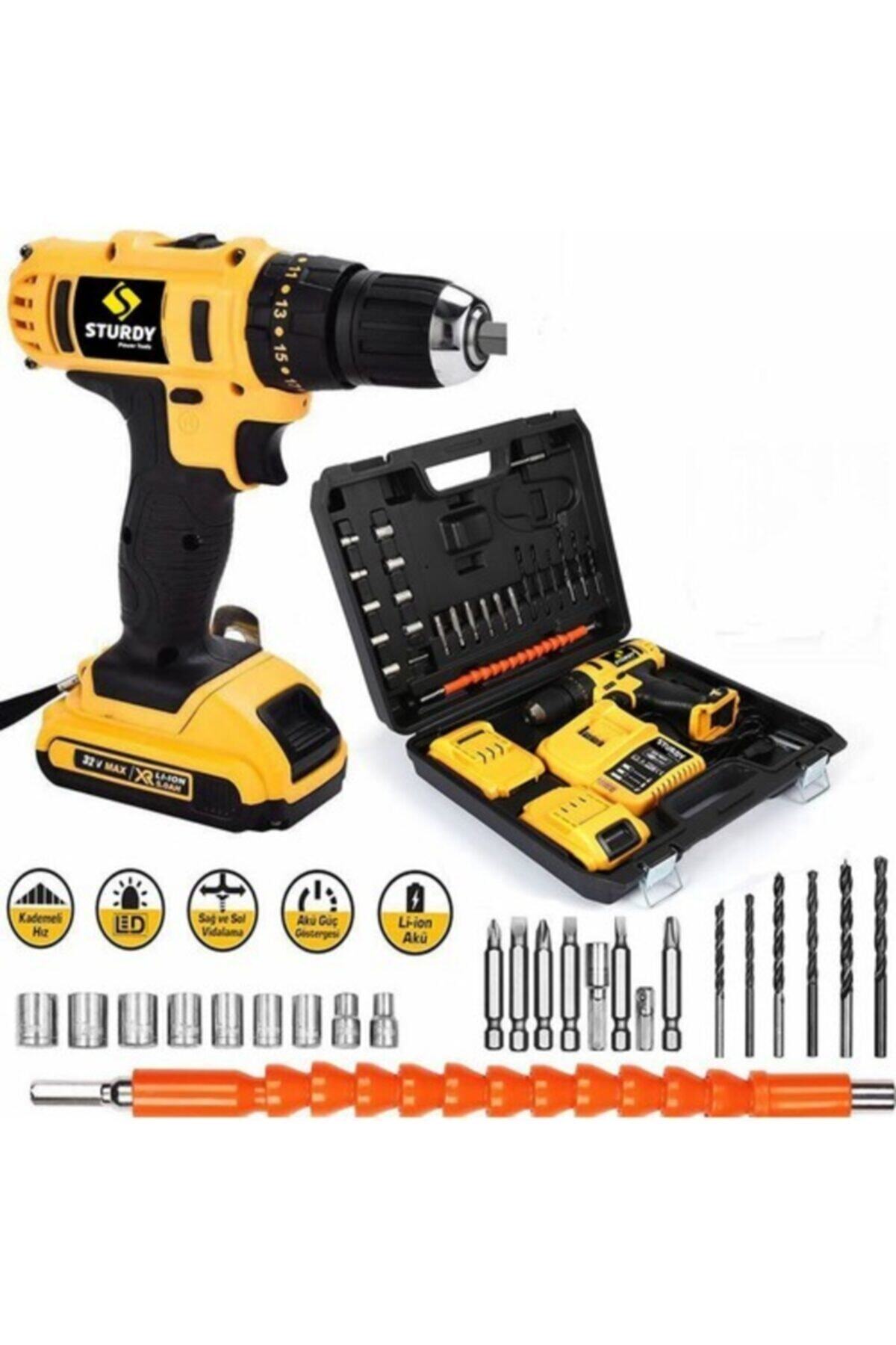 Sturdy Power Tools Sturdy 32 V 5 Ah Li-ıon Çift Akülü Çantalı Darbeli ...