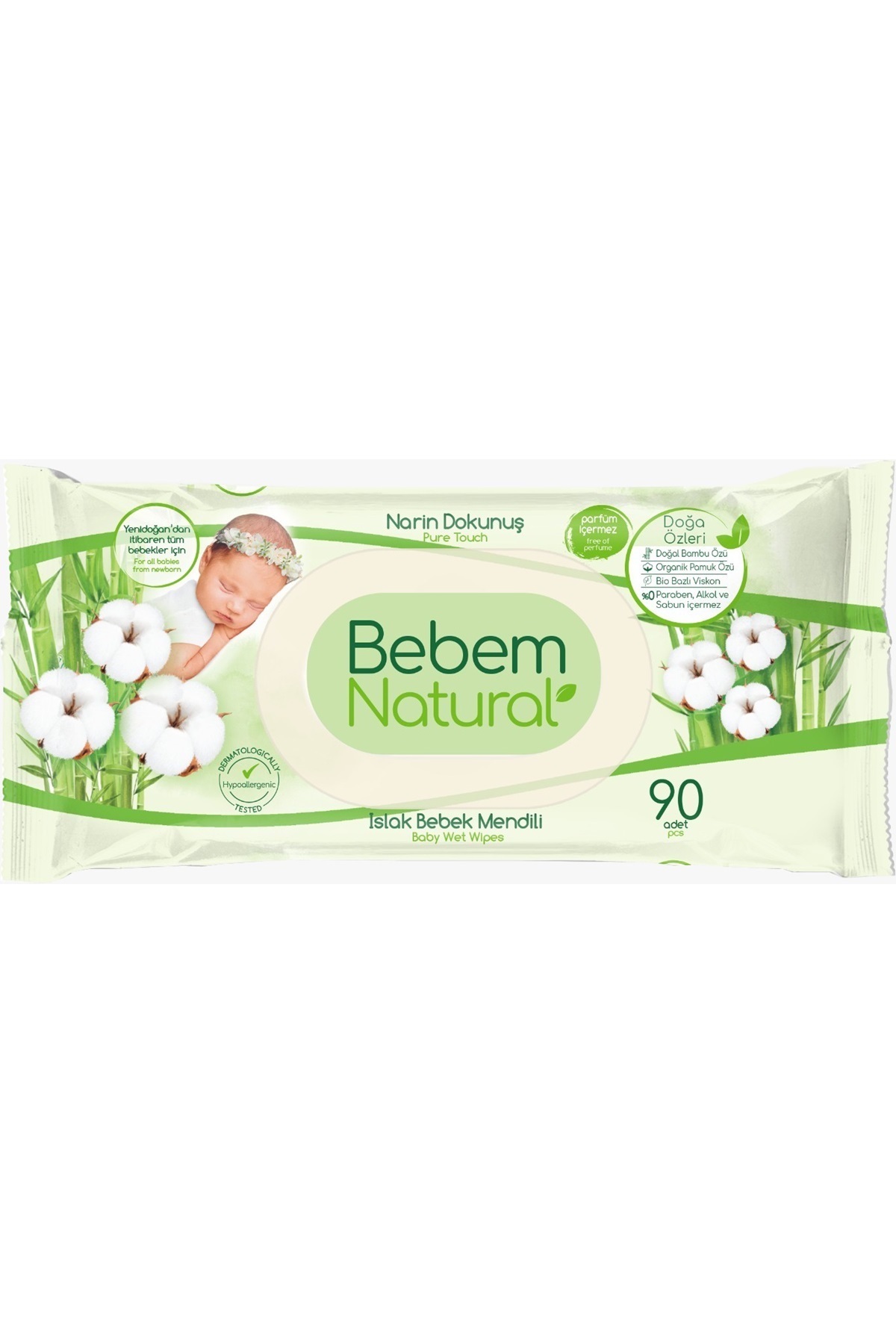Bebem Natural Islak Bebek Mendili Narin Dokunuş/ Yeni Doğan 90 Yaprak ...