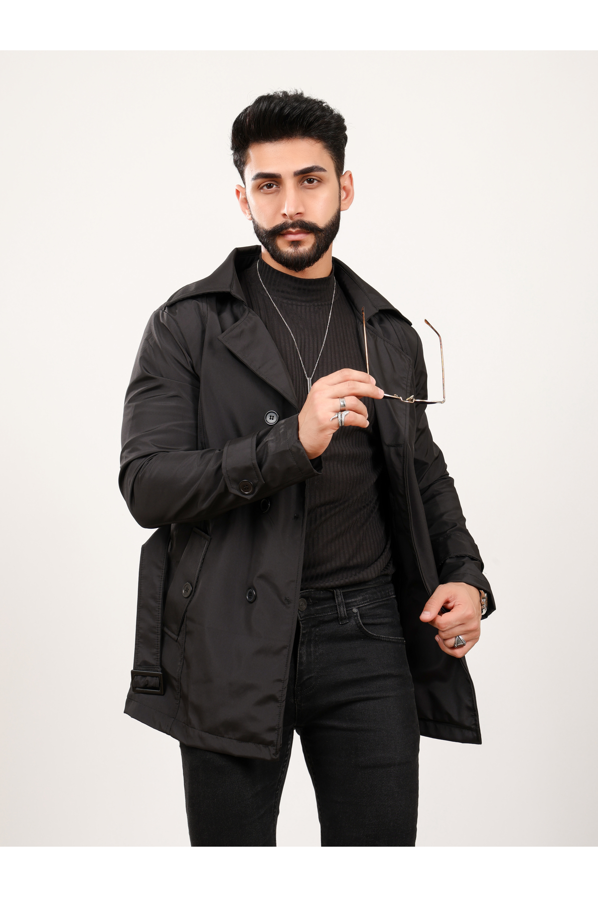 Fearless Erkek Slim Fit Kemer Detaylı Kruvaze Trençkot - Fiyatı, Yorumları