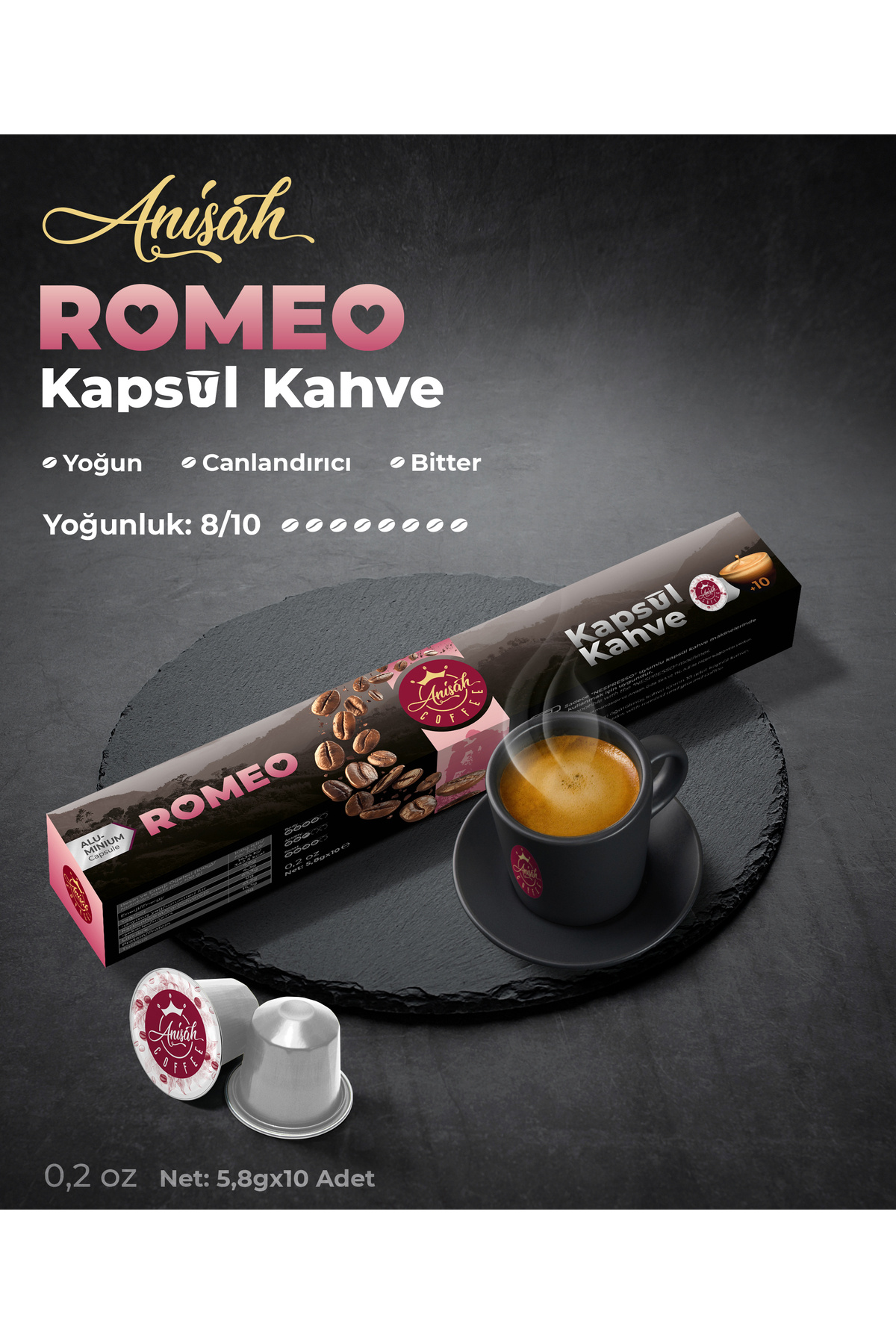 Anisah Coffee Romeo Nespresso Uyumlu Kapsül Kahve 10'lu Nespresso ...