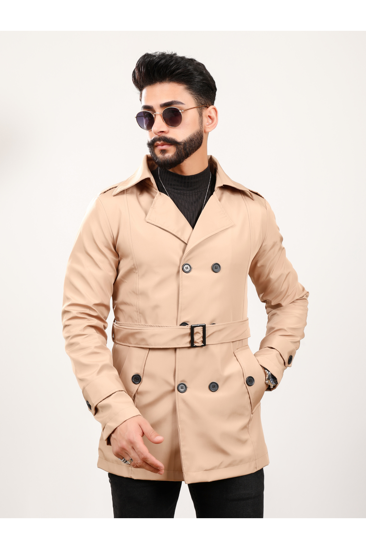 Fearless Erkek Slim Fit Kemer Detaylı Kruvaze Trençkot Fiyatı ...