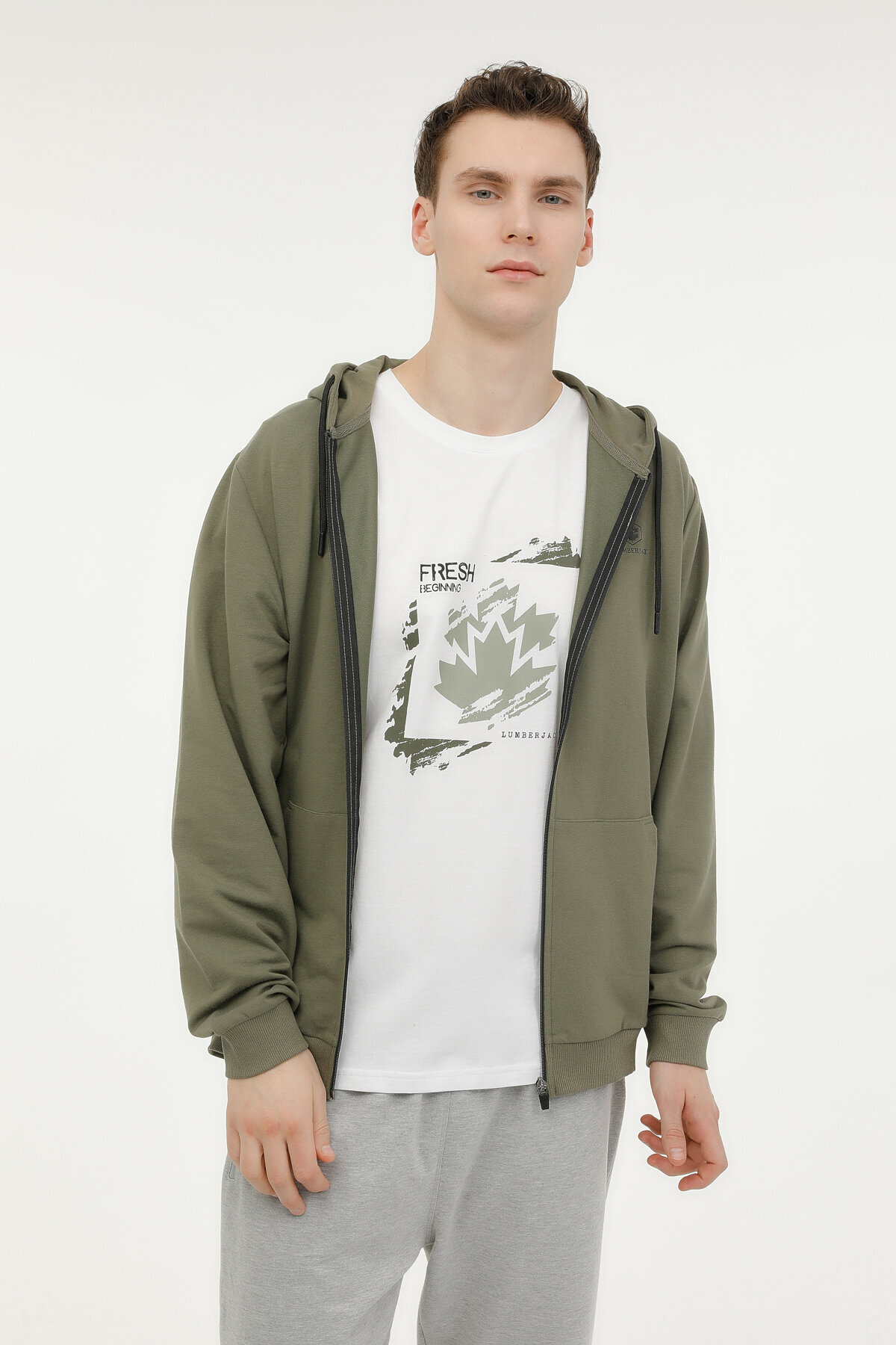 Lumberjack M-SN72 BASIC FULL ZIP HOO Haki Erkek Eşofman Üstü - Fiyatı ...