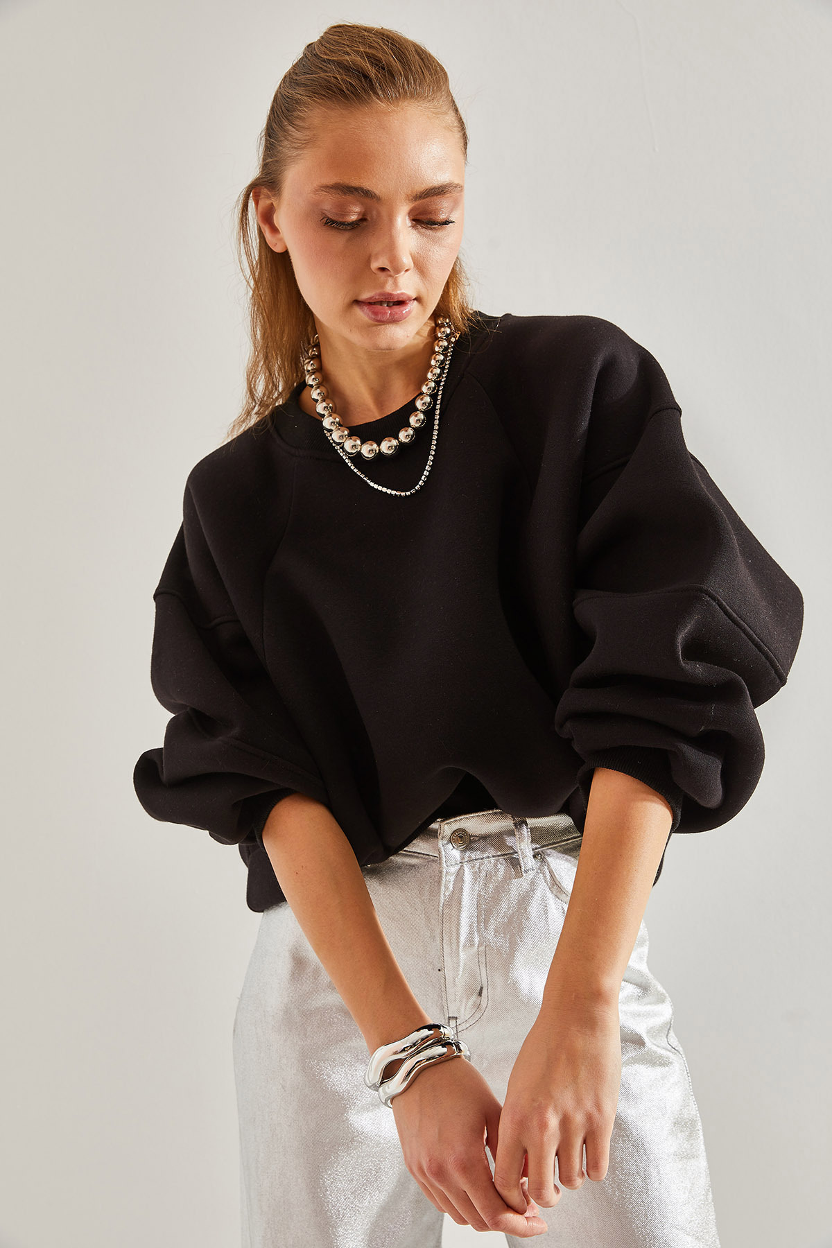 Bianco Lucci Kadın Üç İplik Şardonlu Oversize Sweatshirt Fiyatı ...