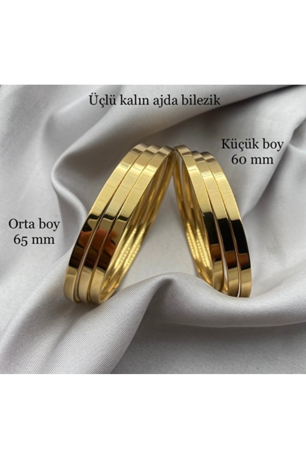 m mavi deniz accesories Çelik Ajda bilezik çelik bilezik küçük boy 3lü ...