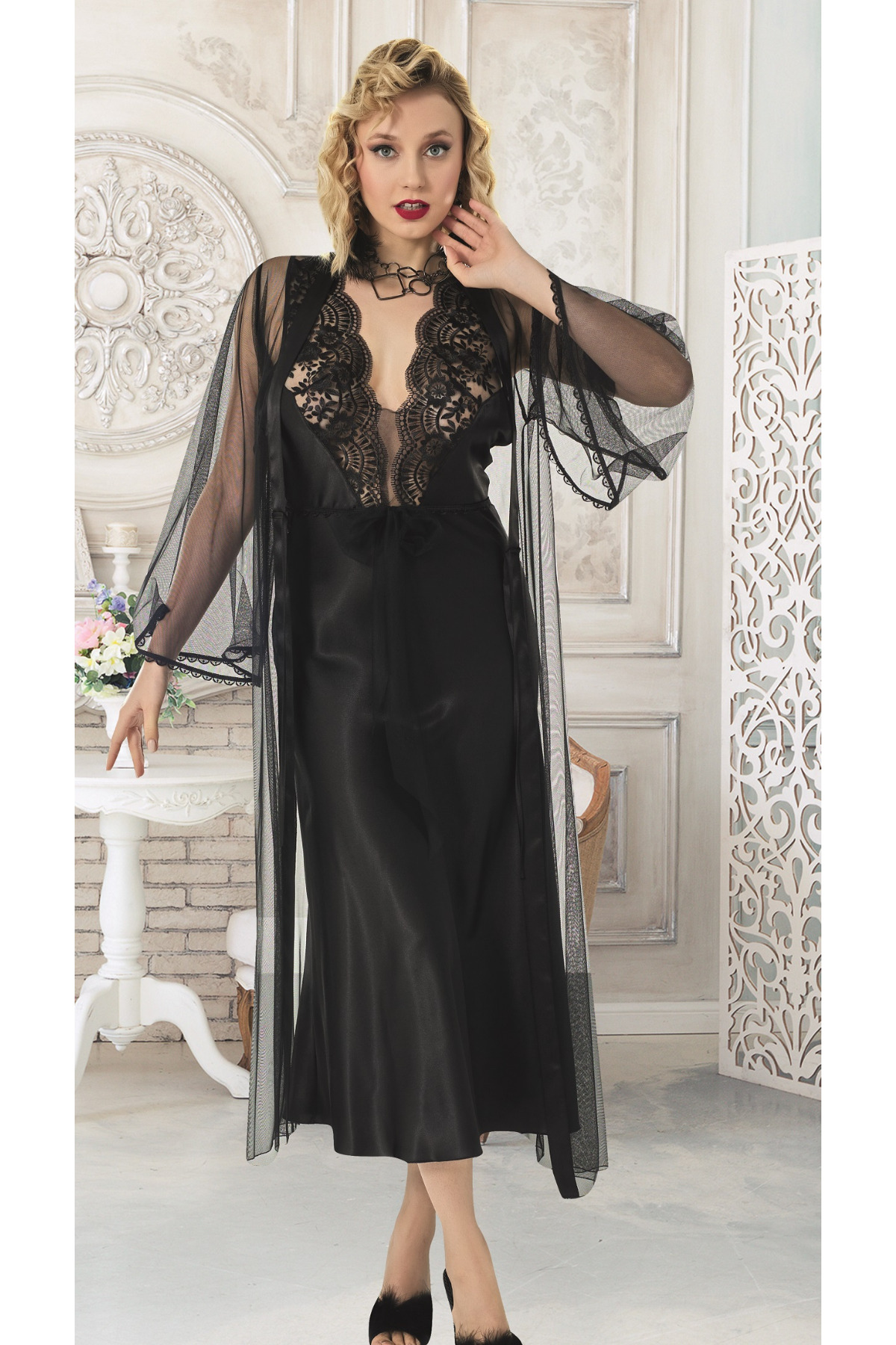 Lady Shiny Saten Lüks Gecelik Sabahlık Fiyatı, Yorumları - Trendyol