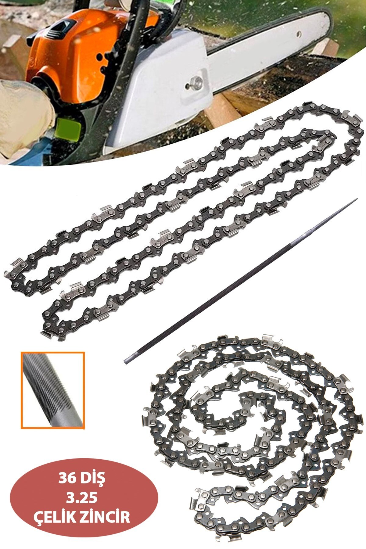 Germany Style 36 DİŞ 3,25 Benzinli Testere Zinciri Bıçkı Zinciri ...