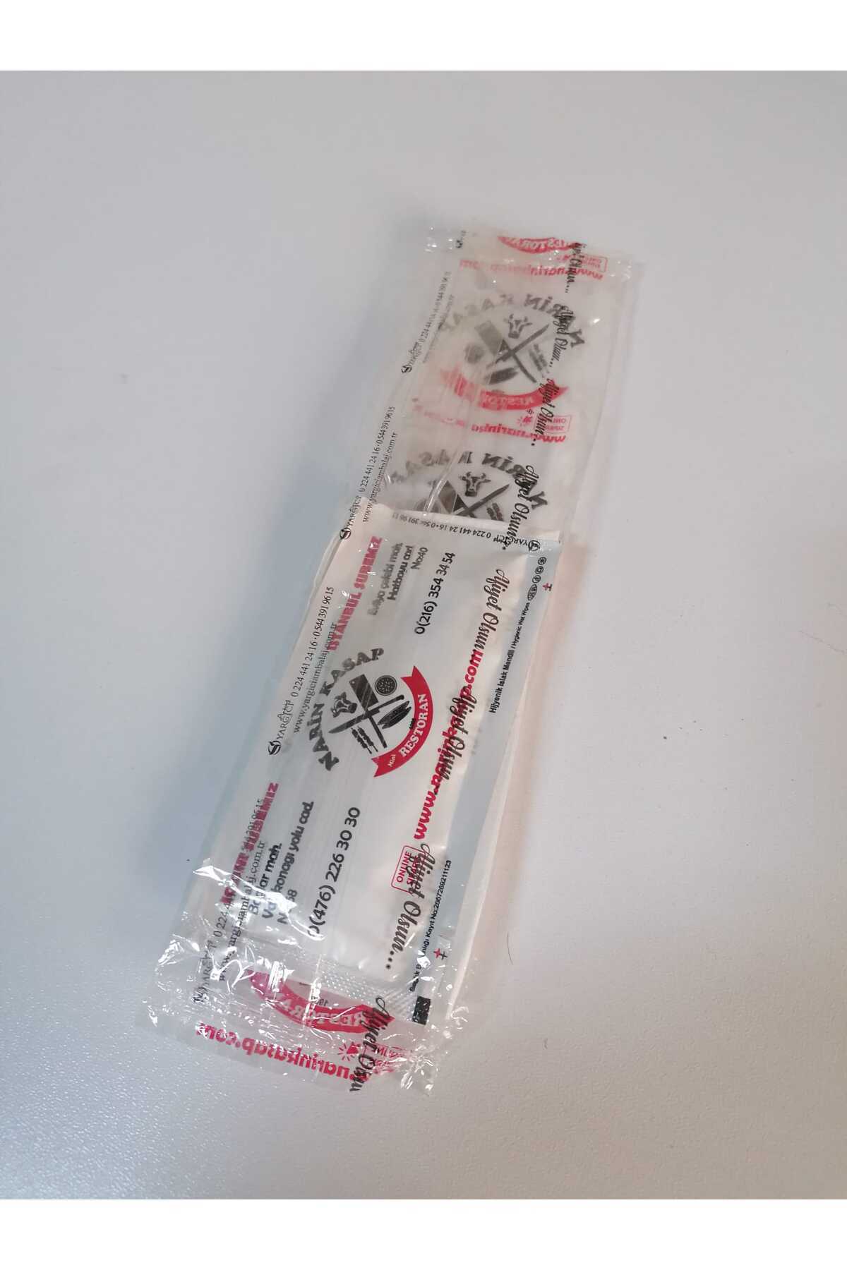 Sarem Ambalaj 6'lı Ikram Seti 100 Ad (ÇATAL KAŞIK, İSLAK MENDİL, TUZ ...