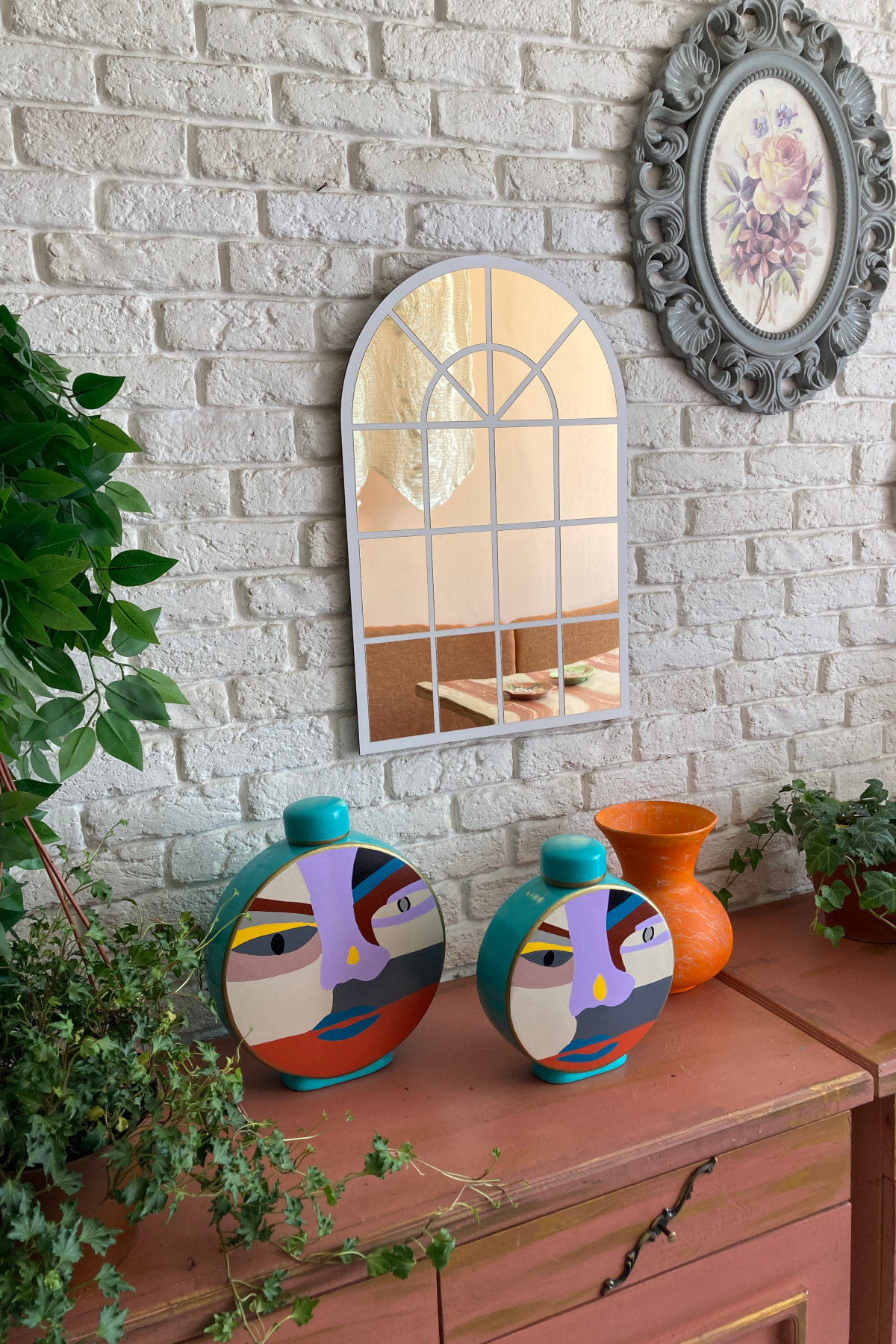 Viven Decor Dekoratif Pencere Ayna Pleksi (BEYAZ MDF ÜZERİ GOLD AYNALI ...