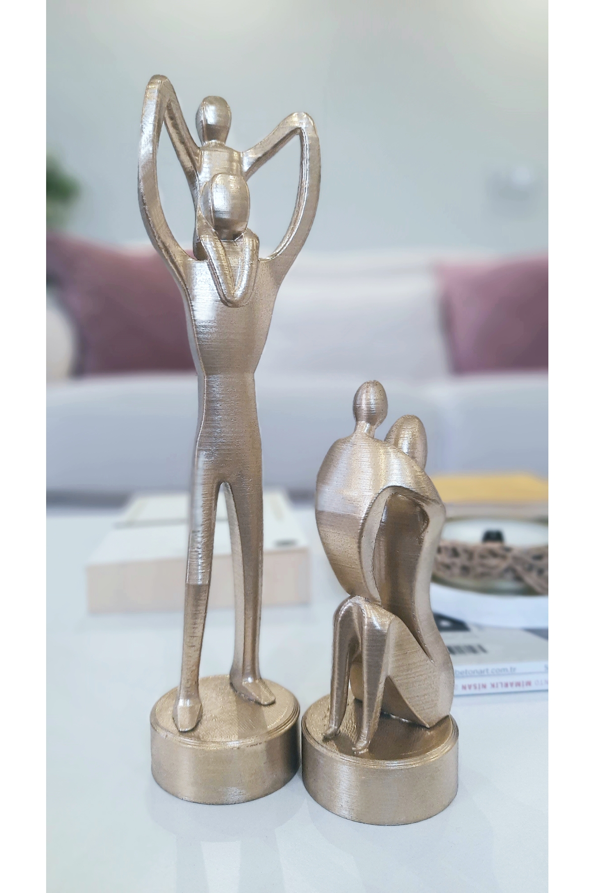 EYA STUDİO Anne Baba Çocuklar 2'li Aile Biblo Seti - Gold Fiyatı ...