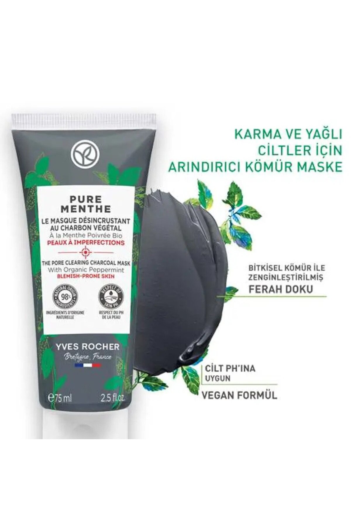 Yves Rocher - Kömür Maske - Karma, Yağlı ve Akneye Eğilimli Ciltler ...