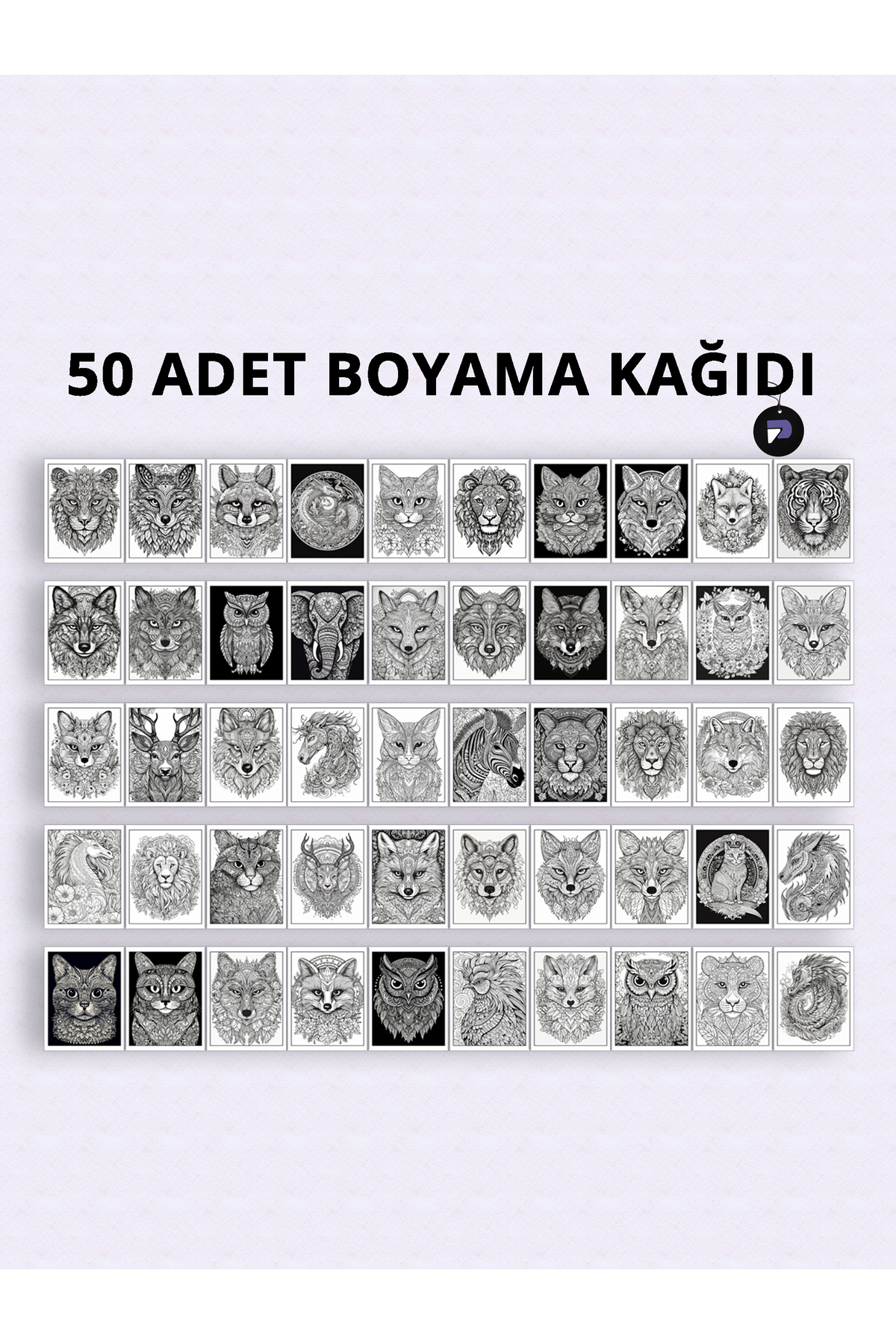 Postermanya Renkli Orman Yetişkin Boyama Kitabı 2, Hayvanlar Mandala ...