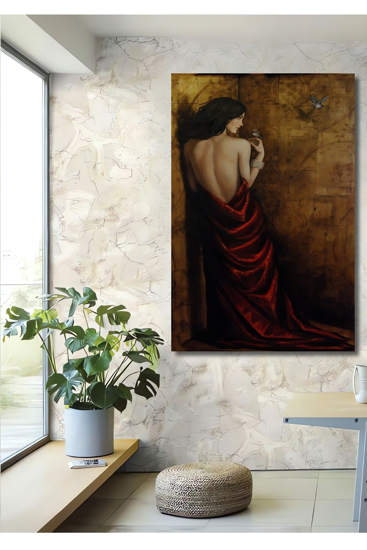 Teona Ahşap Dekoratif Dikey Kırmızı Elbiseli Modern Sanat Duvar Tablo ... Teona Ahşap Dekoratif Dikey Kırmızı Elbiseli Modern Sanat Duvar Tablo ...