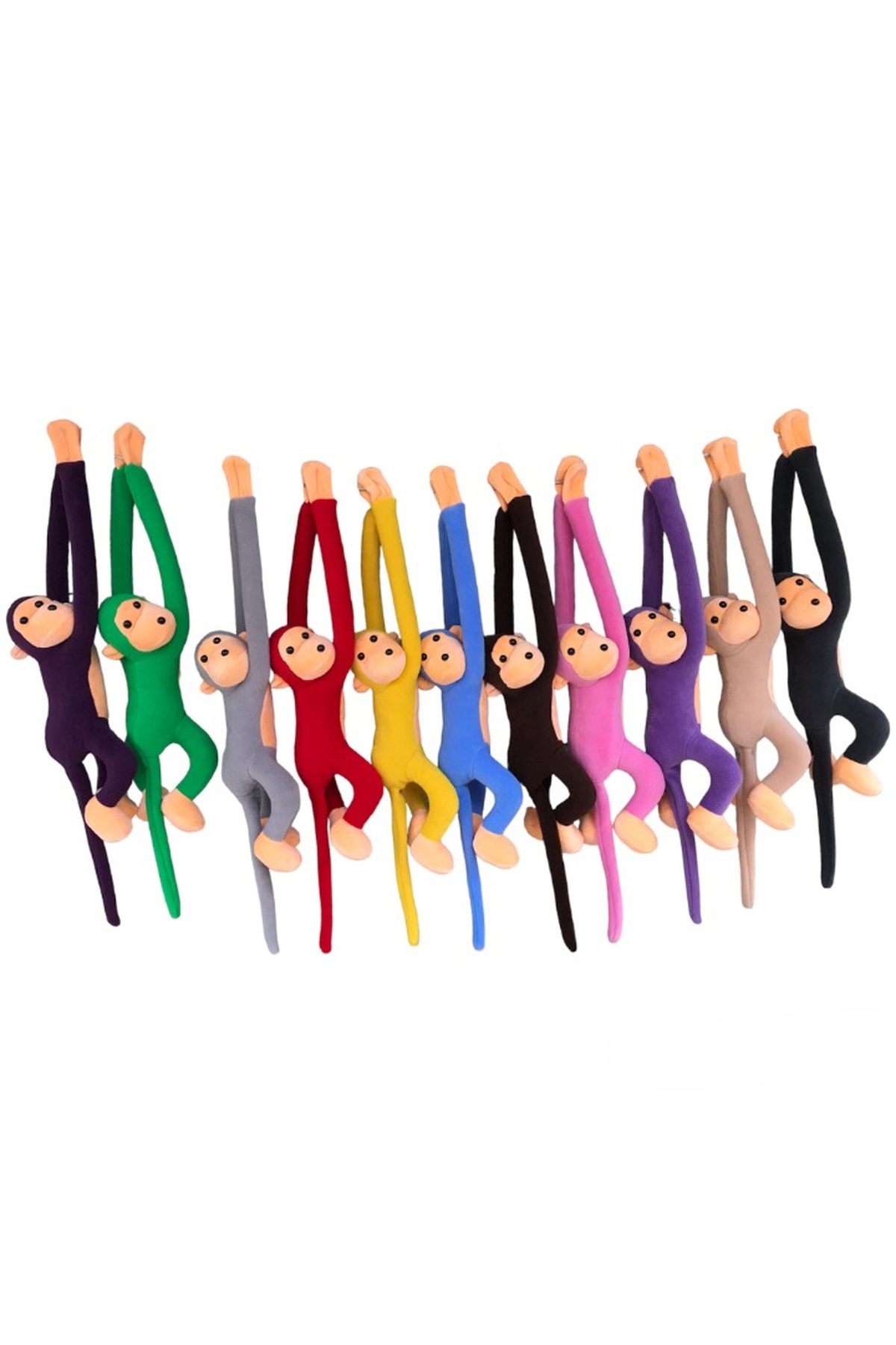 UgurToyss 2 Adet Farklı Renk Peluş Oyuncak Maymun,Elleri Yapışabilen ...