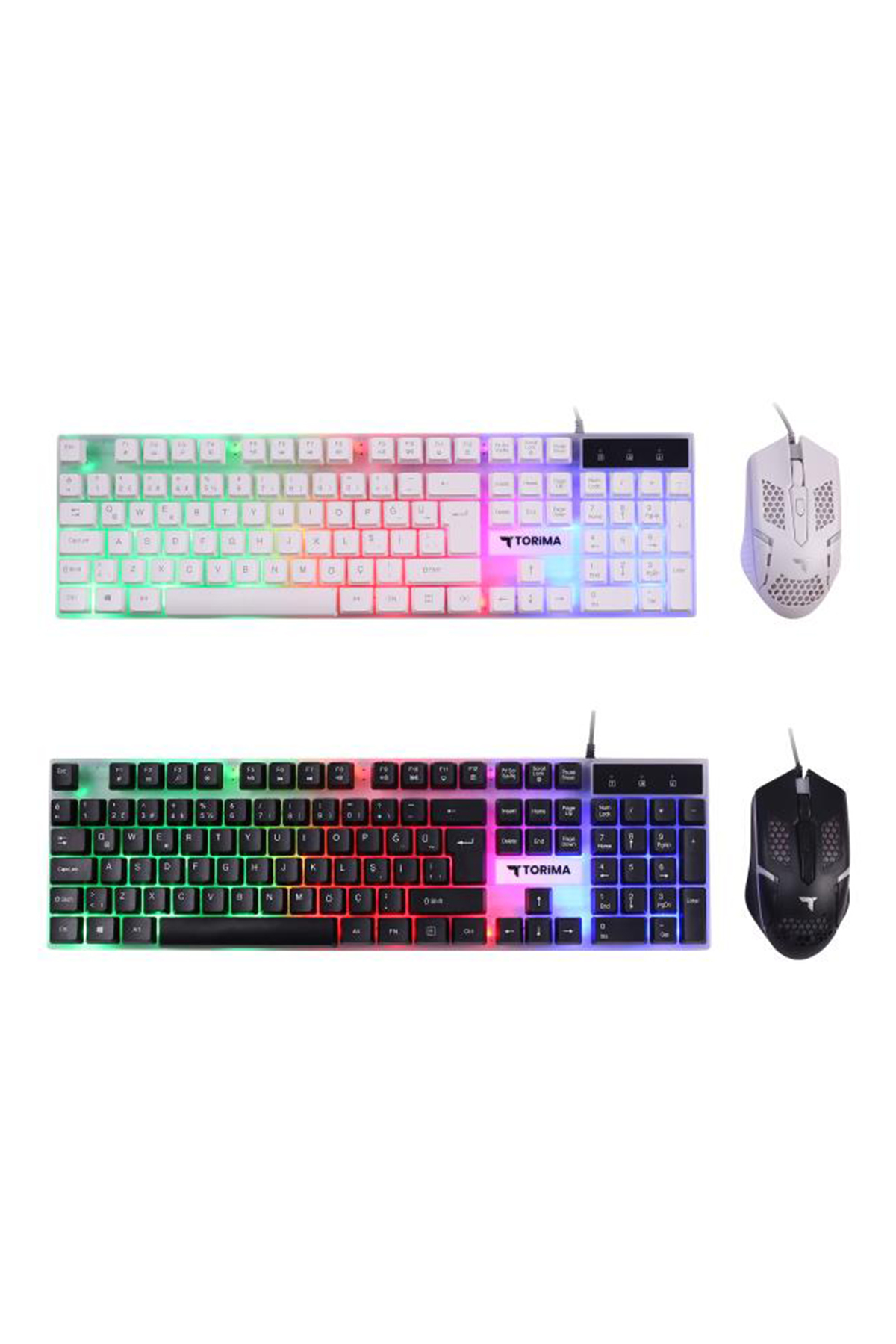 Torima TMK-03 Gaming Rgb Işıklı Kablolu Q Klavye Ve Mouse Seti Beyaz ...