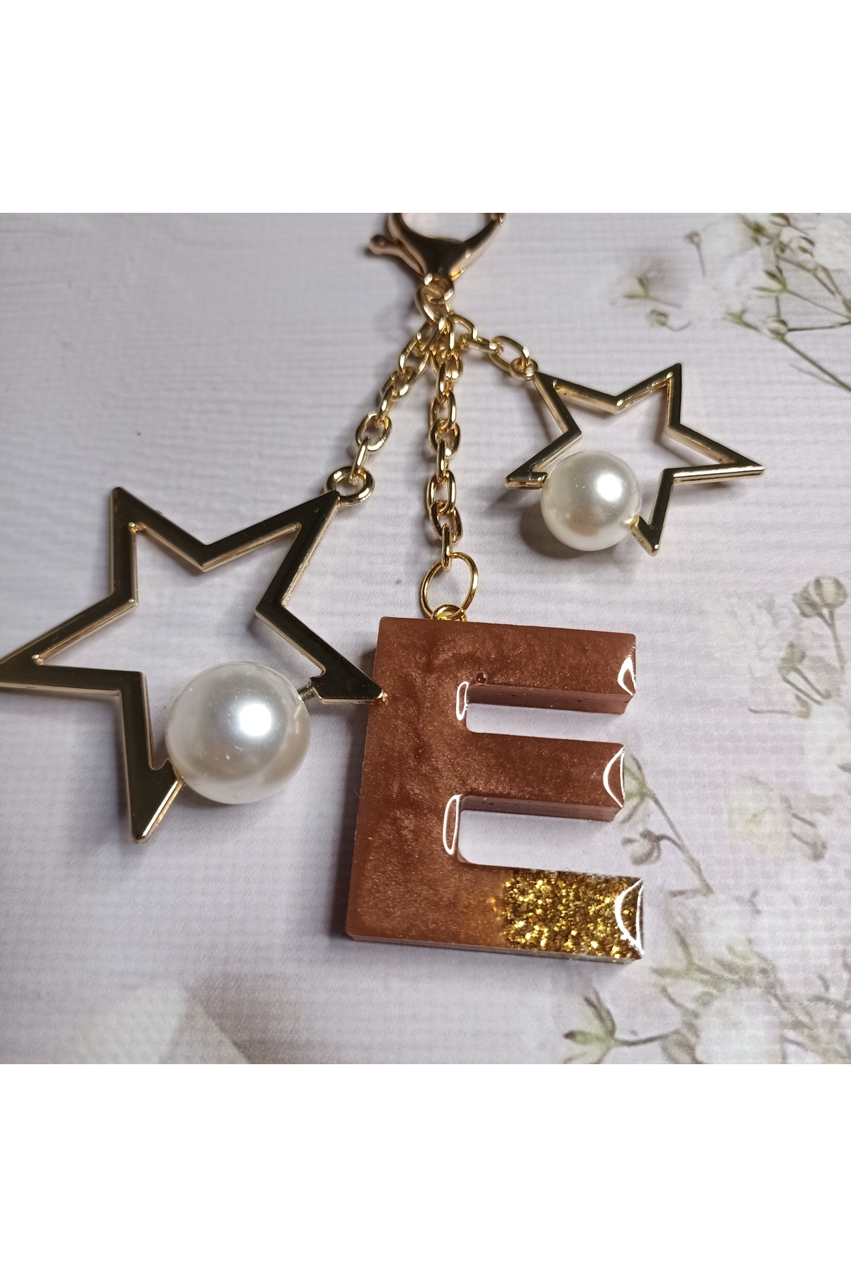 Lavanta design Epoksi harf anahtarlık e harfi oto anahtarlık ev ...