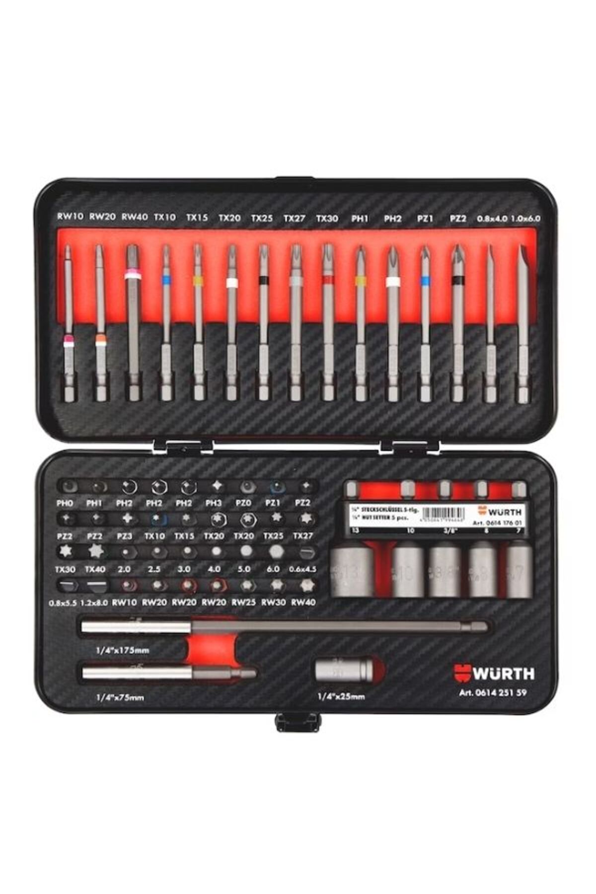 Würth Bits Uç Seti 1/4 Inch 59 Parça RW-PH-PZ-TX Art. 061425159 ...