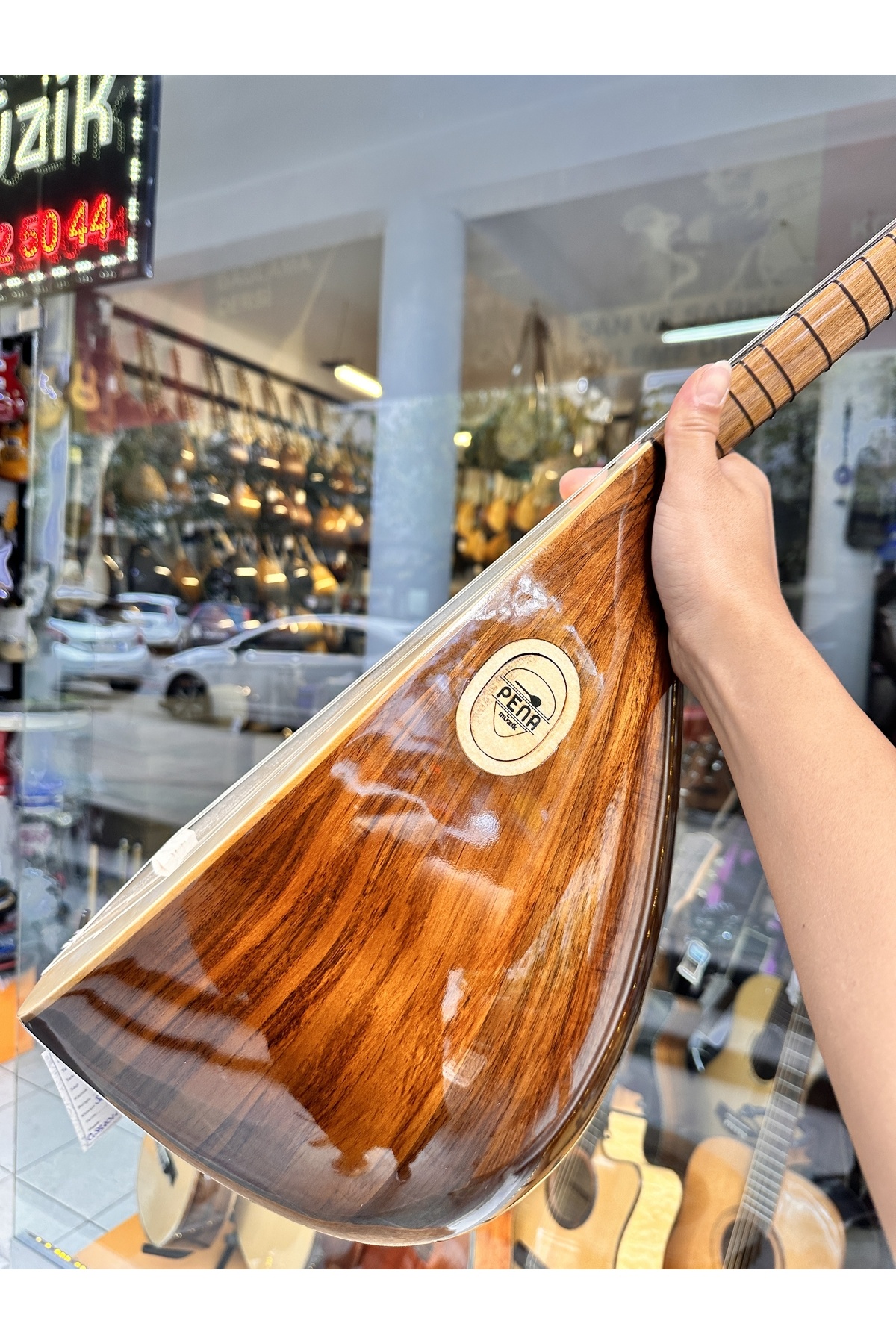 PENA MÜZİK Kısa Sap Solak Yarı Profesyonel Ceviz Bağlama 40 Tekne ...