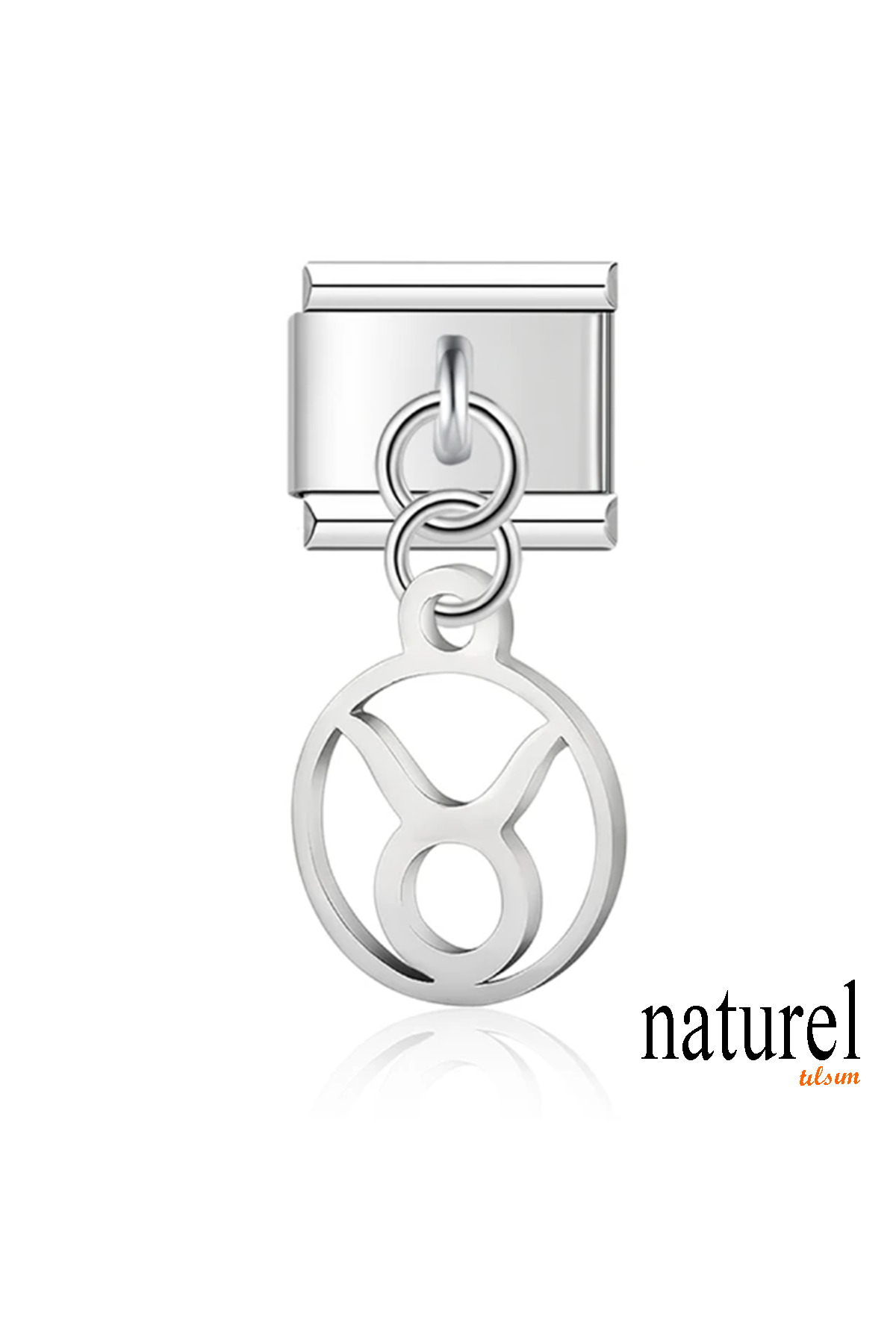 Naturel Tılsım Boğa Takımyıldızı İşlemeli 9mm Paslanmaz Çelik Italyan ...