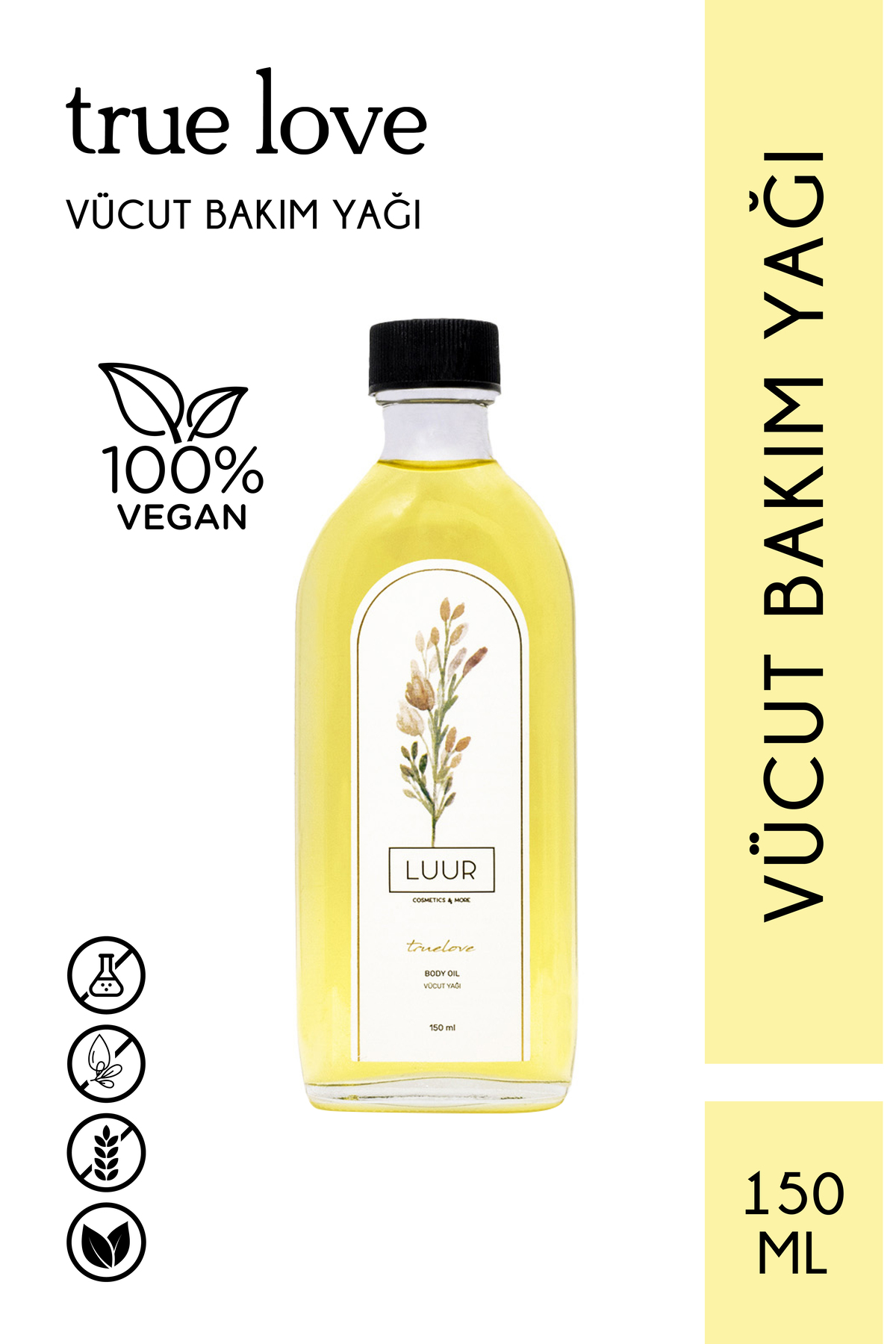 LUUR COSMETICS & MORE True Love Vücut Bakım Yağı Doğal Saf Nemlendirici ...