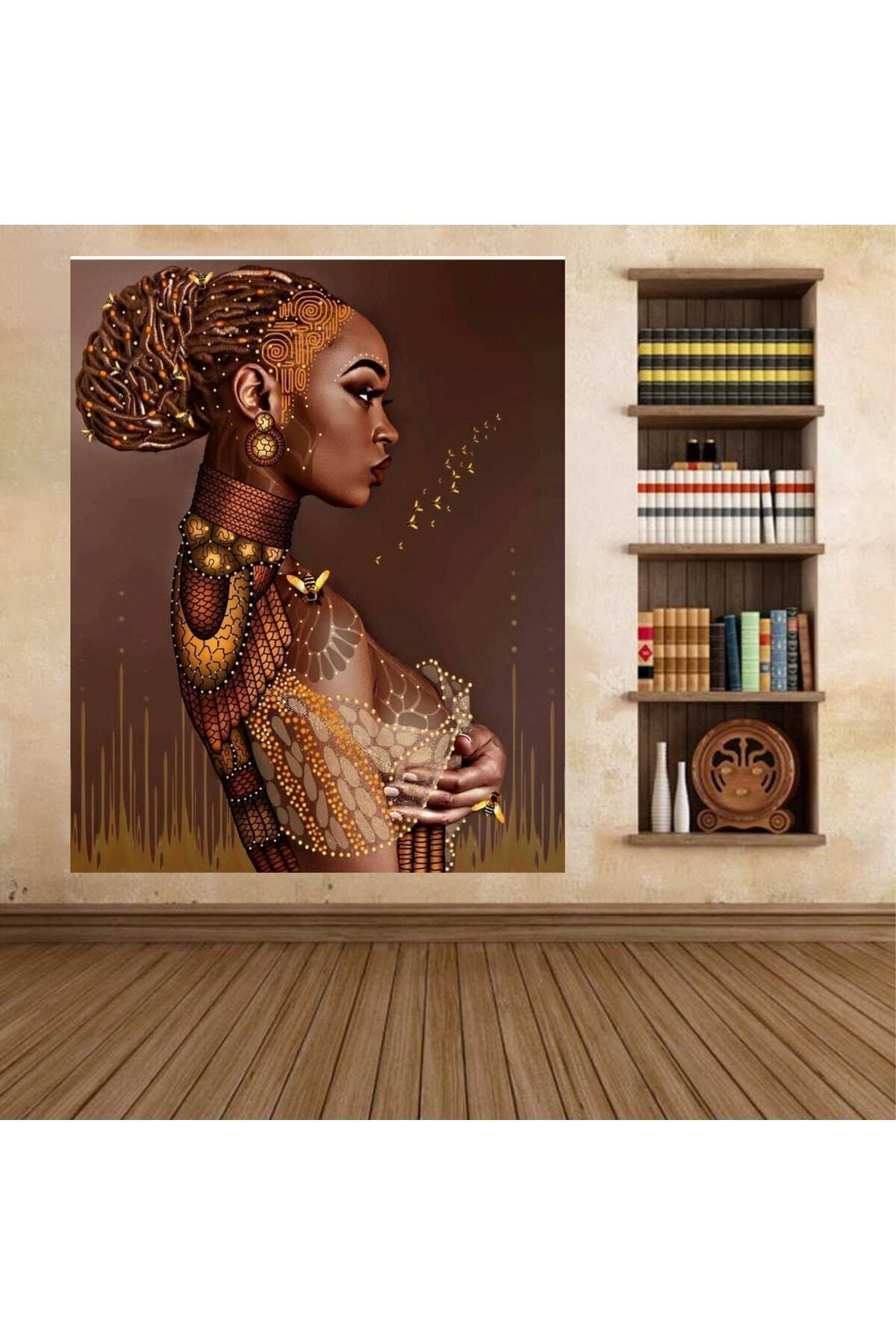 Şehzat Design Afrikalı Siyahi Zenci Kadın Duvar Kanvas Tablo Tablosu ...