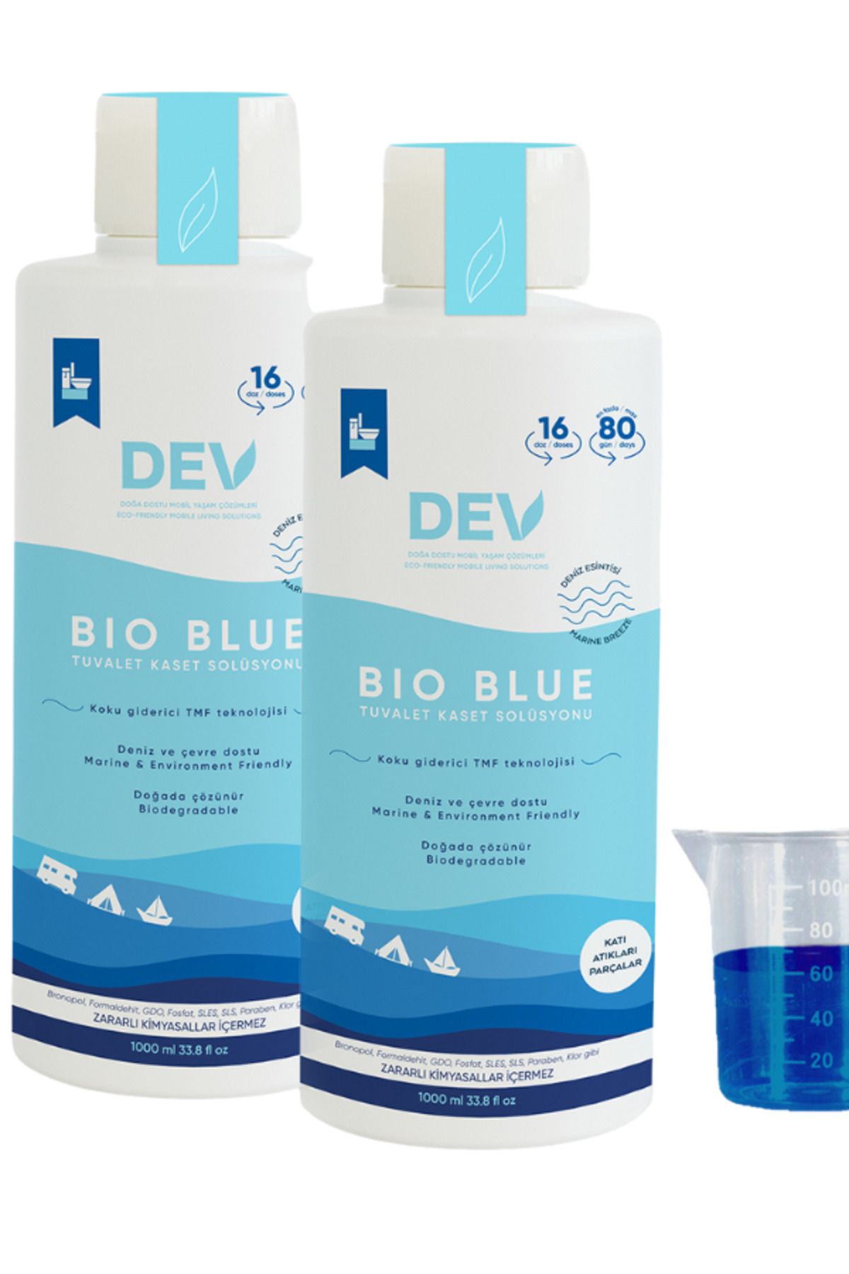 DEV Bio Karavan Tekne Portatif Tuvalet Kimyasalı 2li Mavi Atık ...