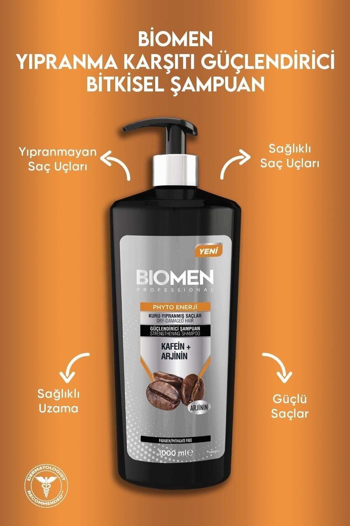 Biomen Kuru ve Yıpranmış Saçlar İçin Kafein ve Arjinin İçeren Doğal ...