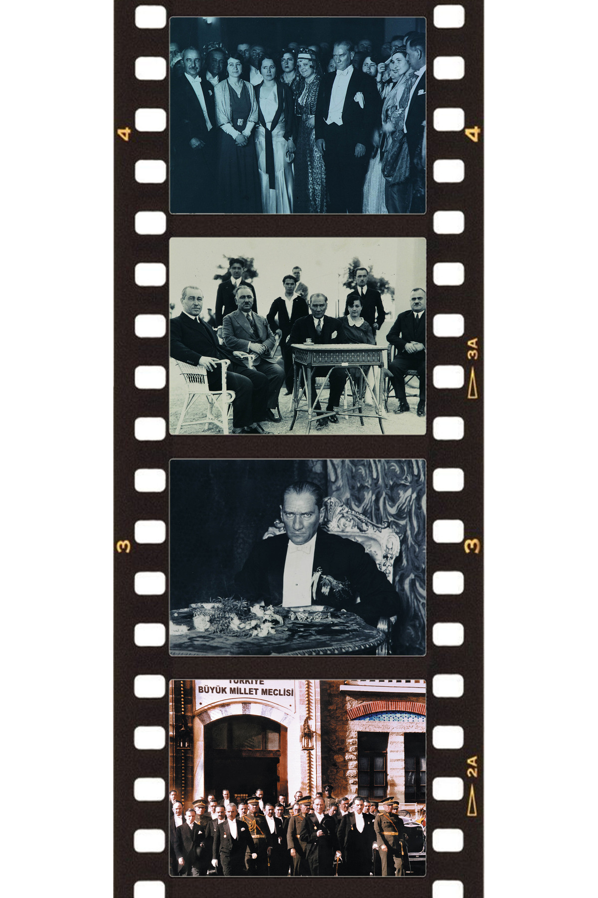 TELLGRAF Film Şeridi Şeklinde Atatürk Fotoğrafları(45x20 cm 5 Adet ...