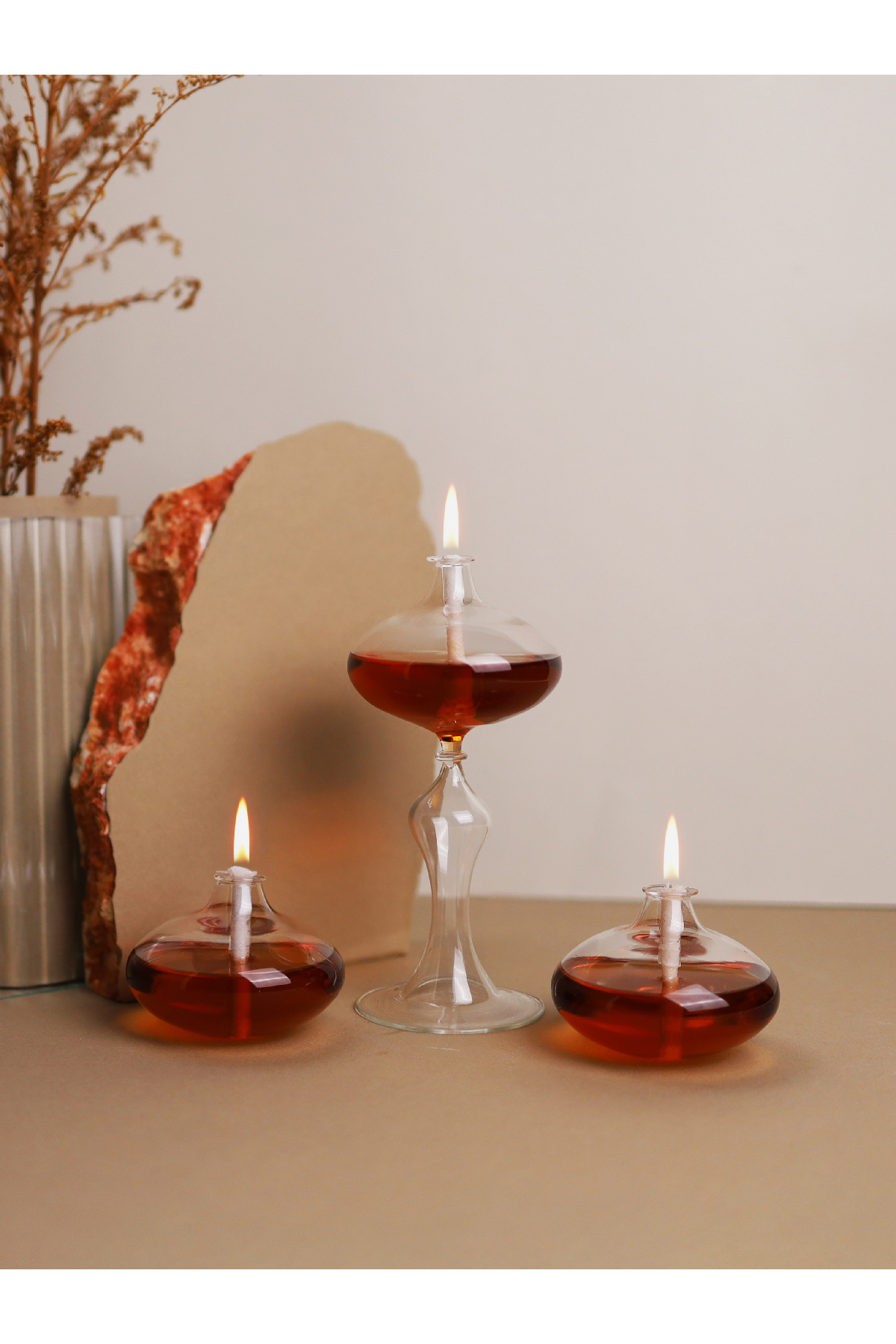 Glassic Eclipse Amber Mini Cam Kandil Seti ( 3 Adet Kandil -200 ml ...